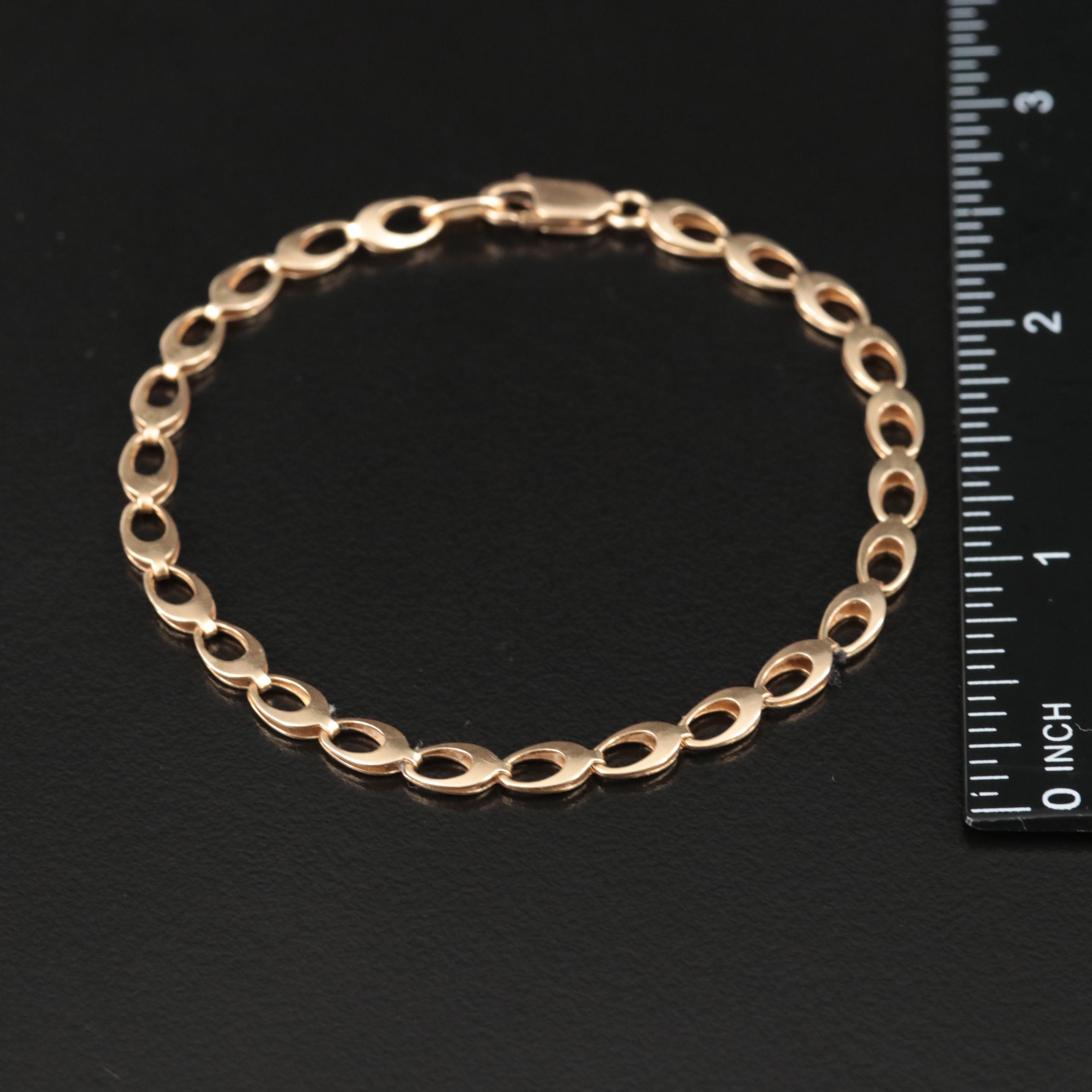 14K Fancy Link Bracelets | EBTH