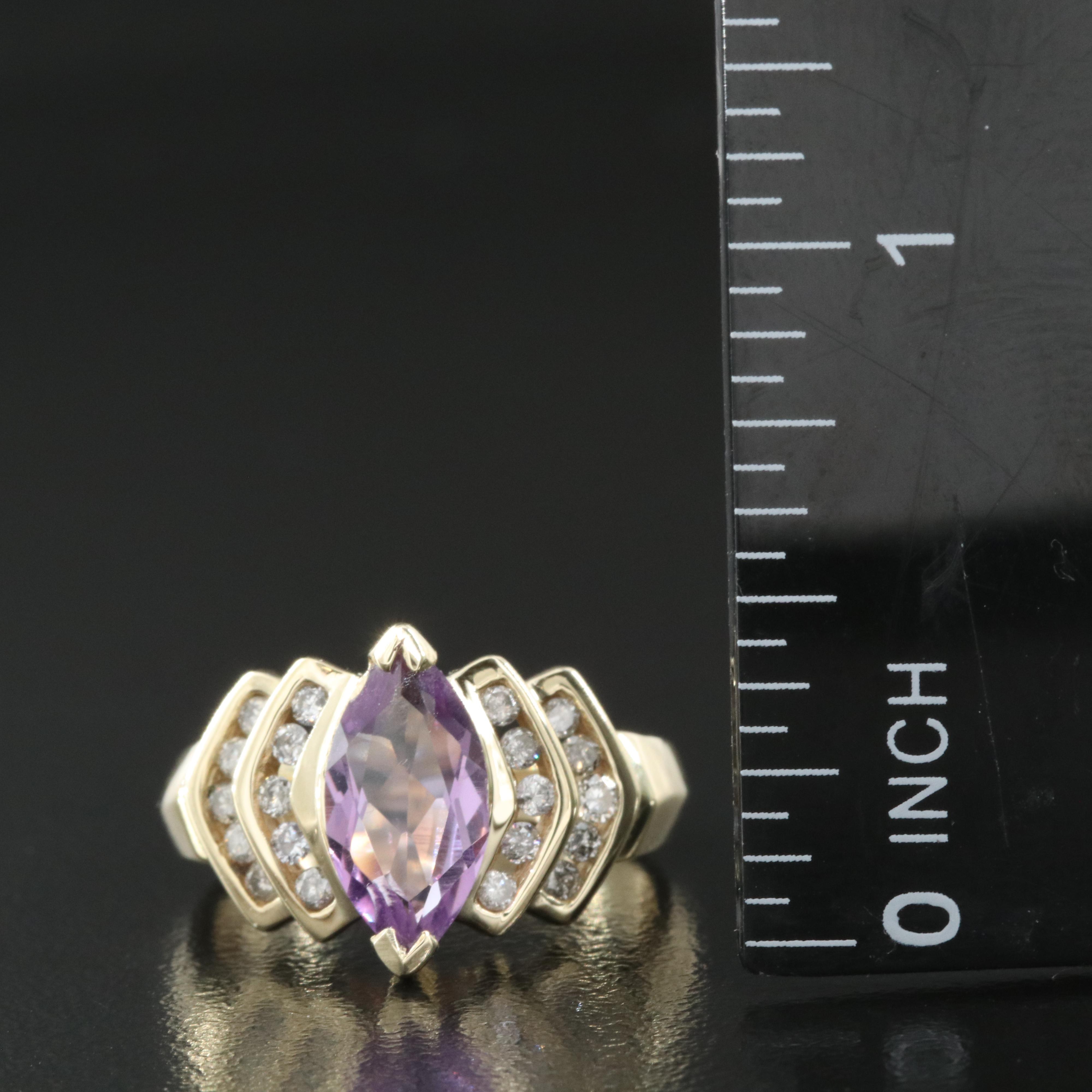 10K Amethyst and Diamond Ring | EBTH