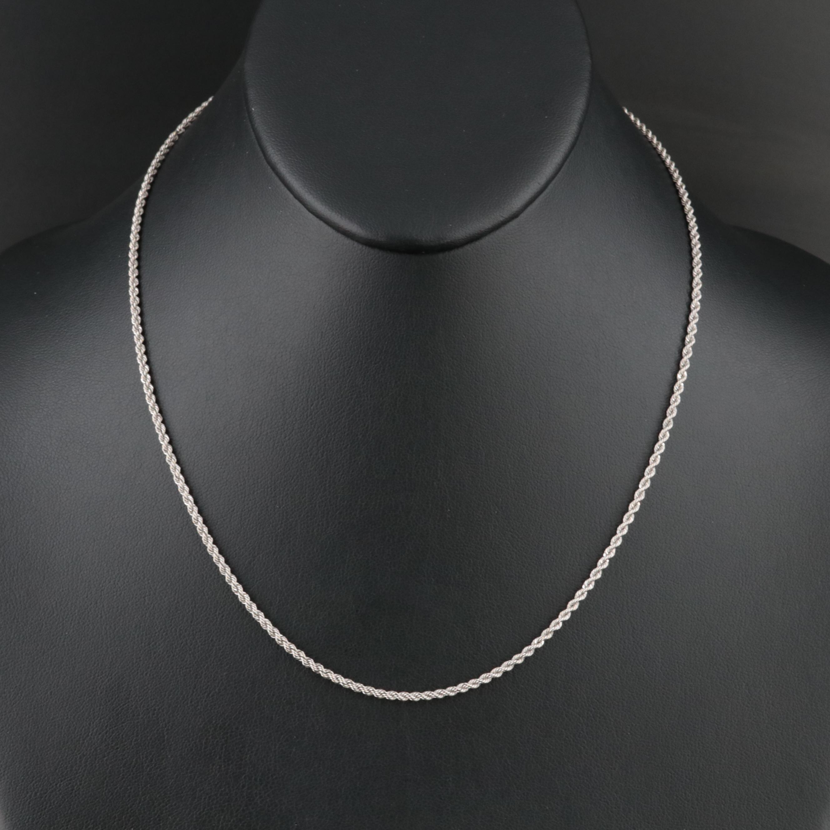 Platinum Rope Chain Necklace | EBTH