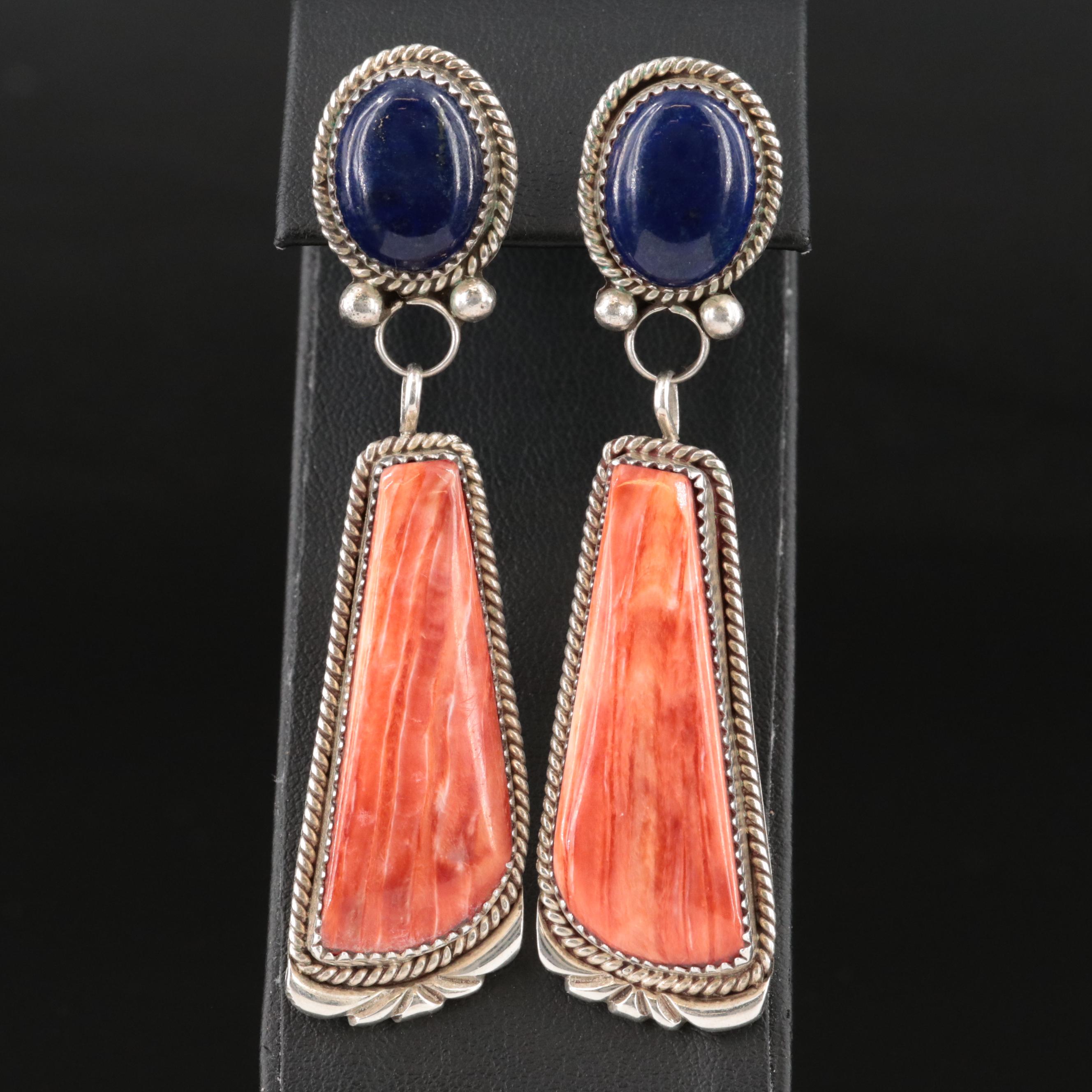 Elsie Yazzie, Navajo Diné Sterling Spiny Oyster and Lapis Lazuli ...