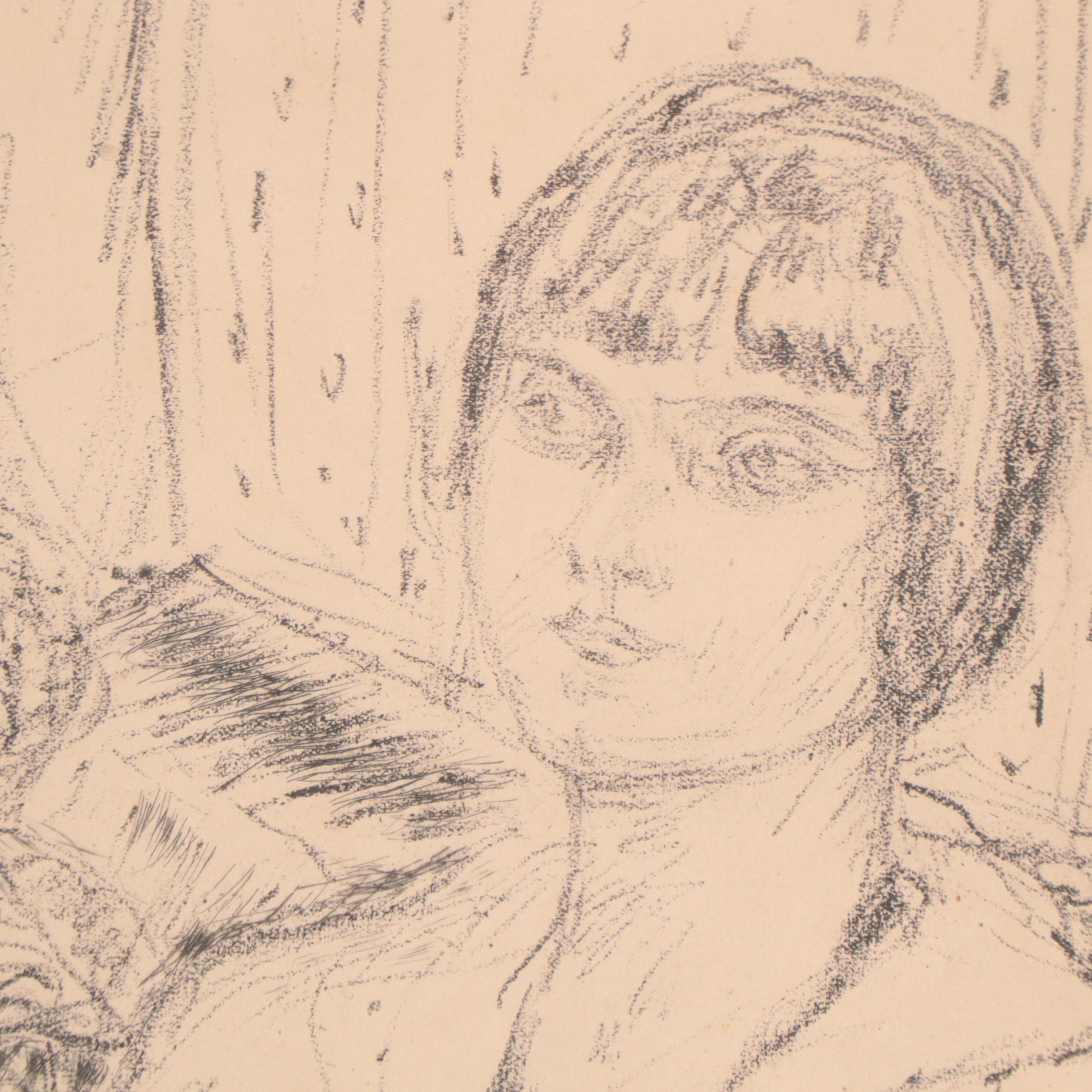 Pierre Bonnard Etching "La Femme au Chien," 1924 | EBTH