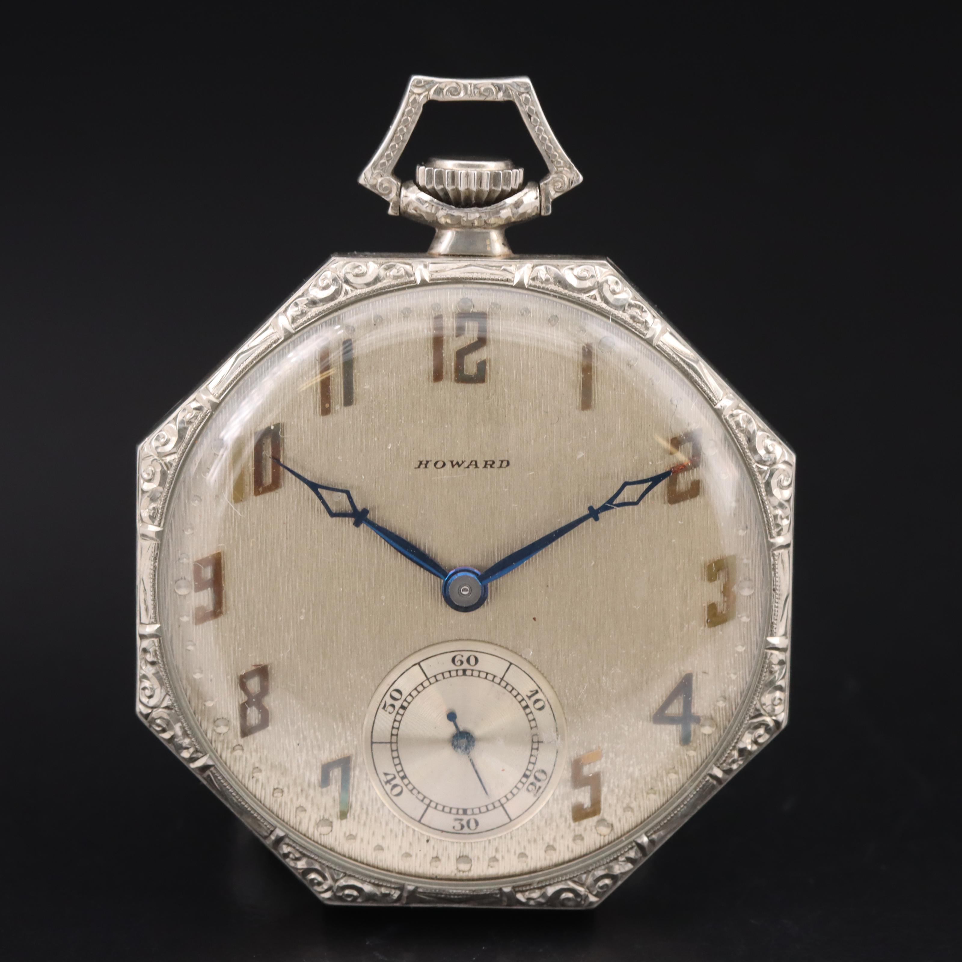 1924 14K E. Howard Octagonal Pocket Watch | EBTH