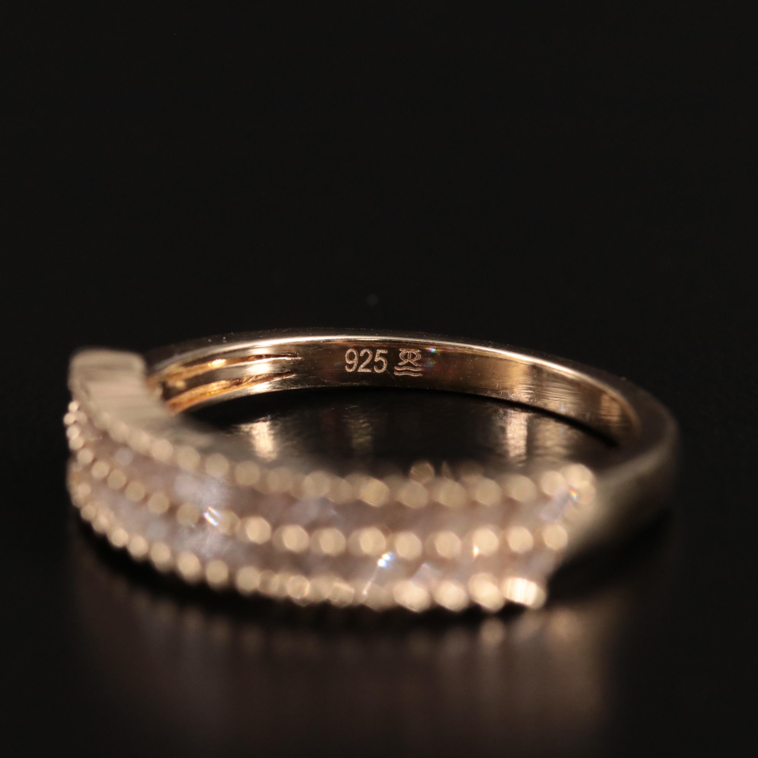 Sterling Two Row Diamond Ring | EBTH