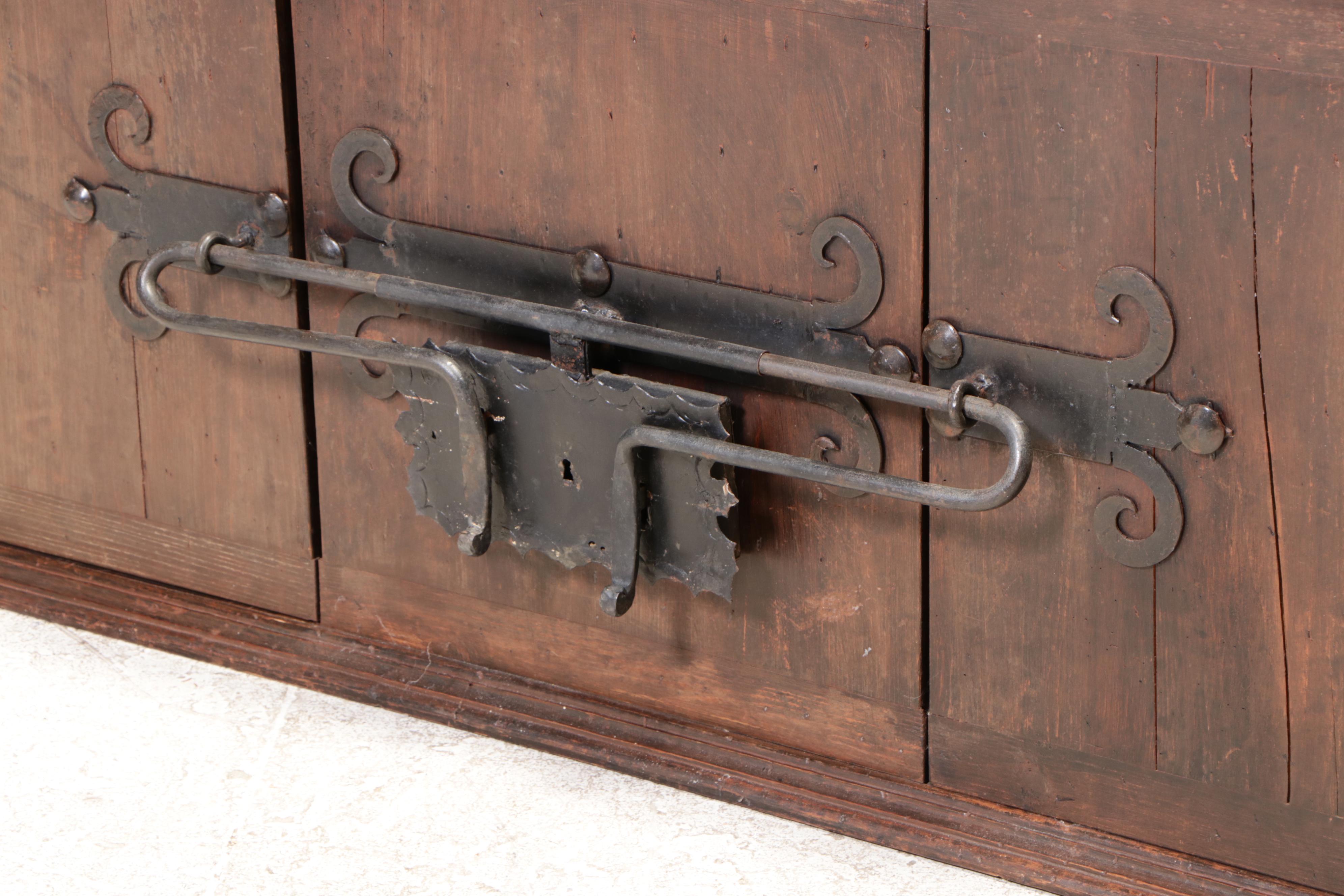 Spanish Colonial Style Chest with Front Bar Lock and Wrought Iron ...
