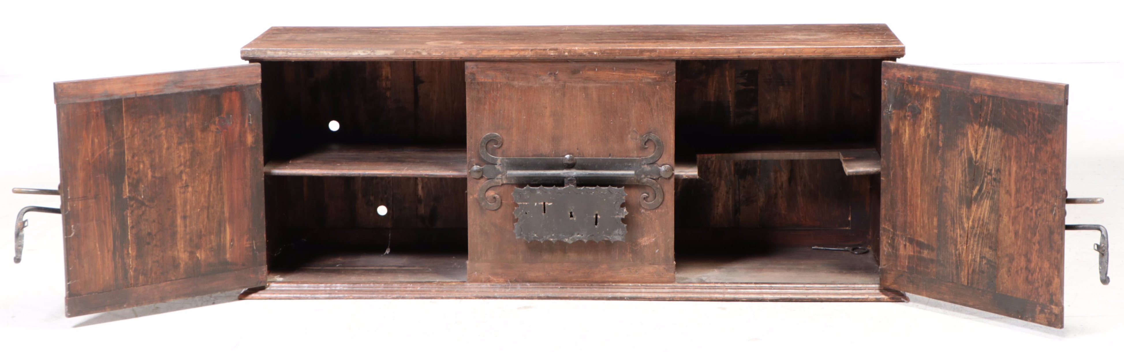 Spanish Colonial Style Chest with Front Bar Lock and Wrought Iron ...
