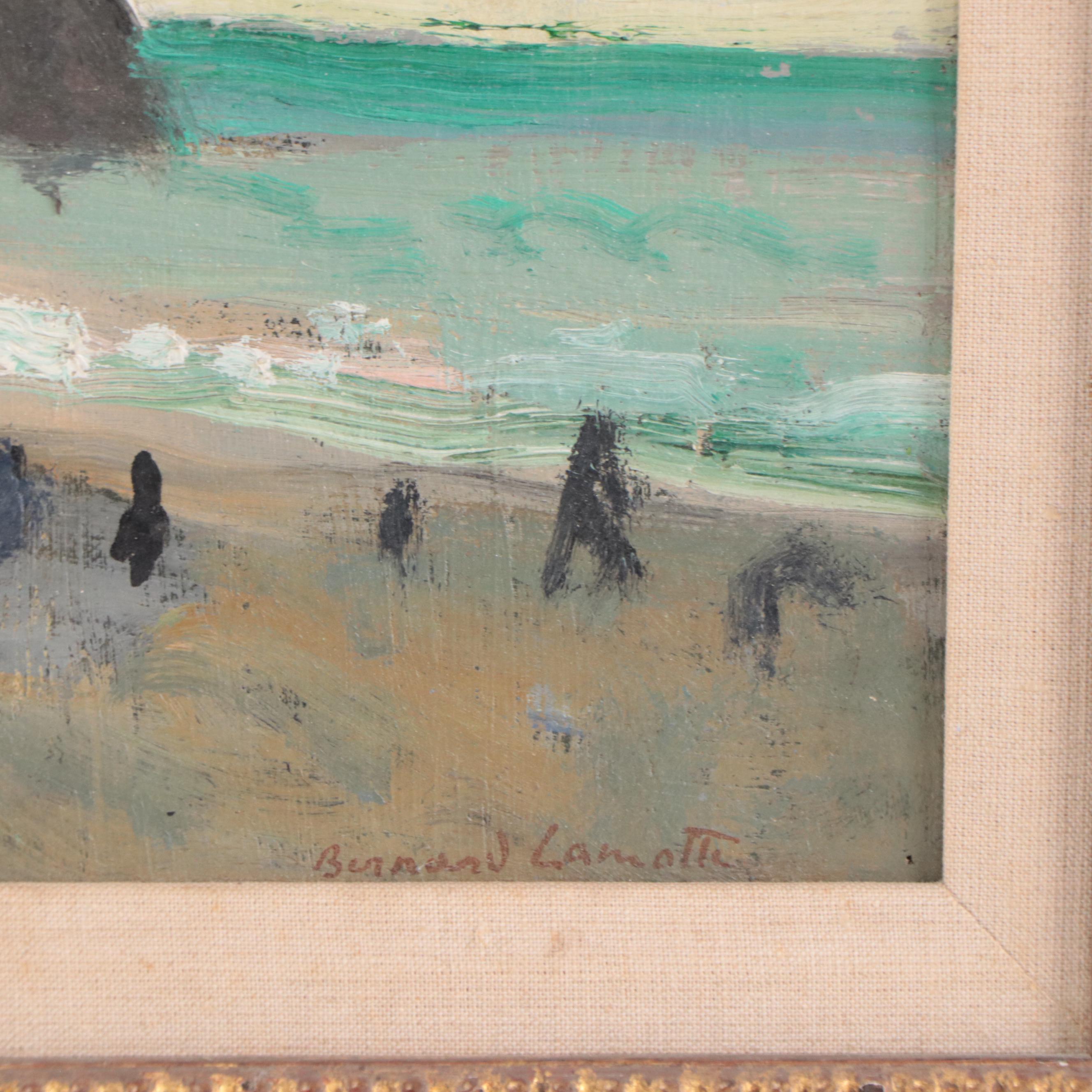 Bernard Lamotte Modern Coastal Oil Painting "Etretat," Mid 20th Century ...