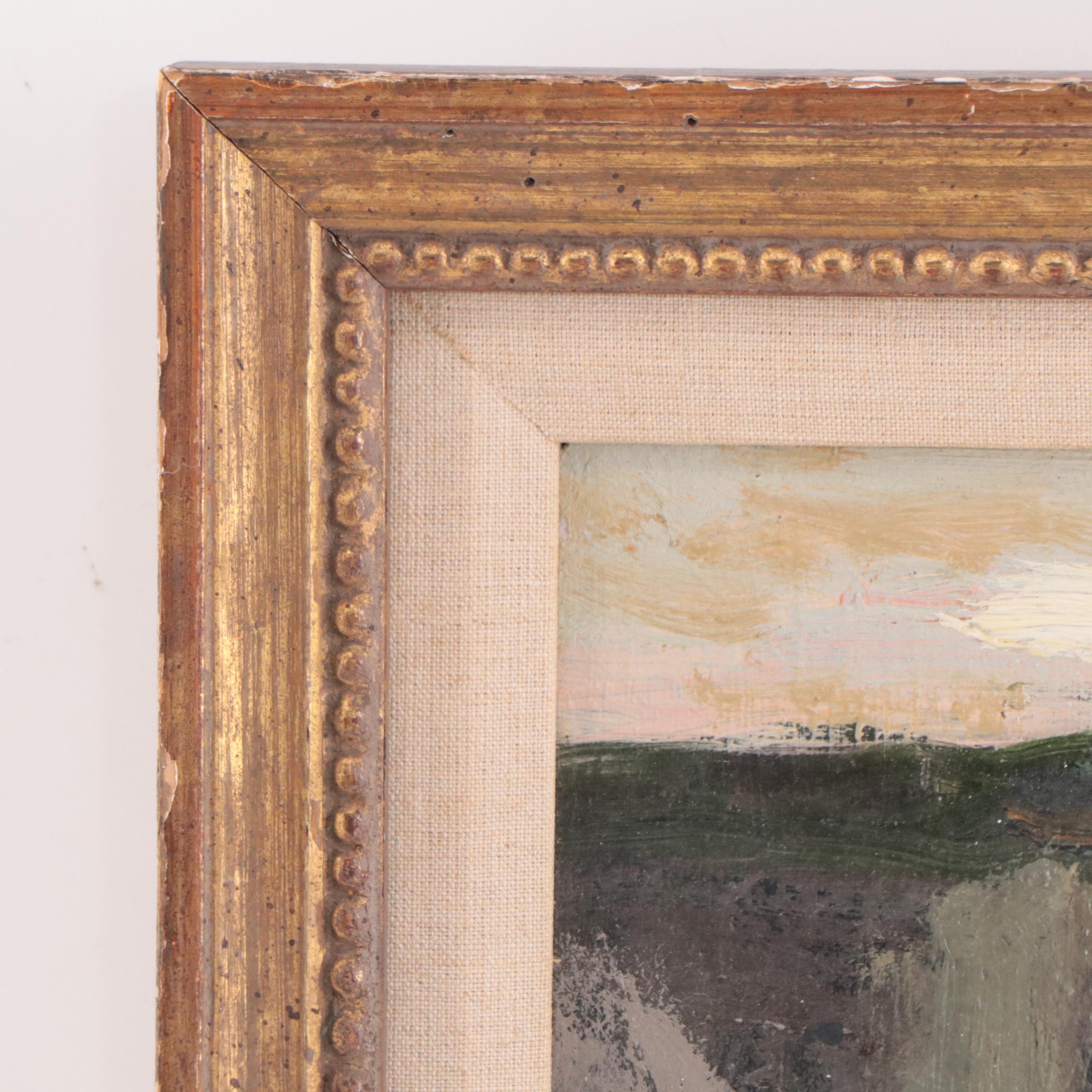 Bernard Lamotte Modern Coastal Oil Painting "Etretat," Mid 20th Century ...