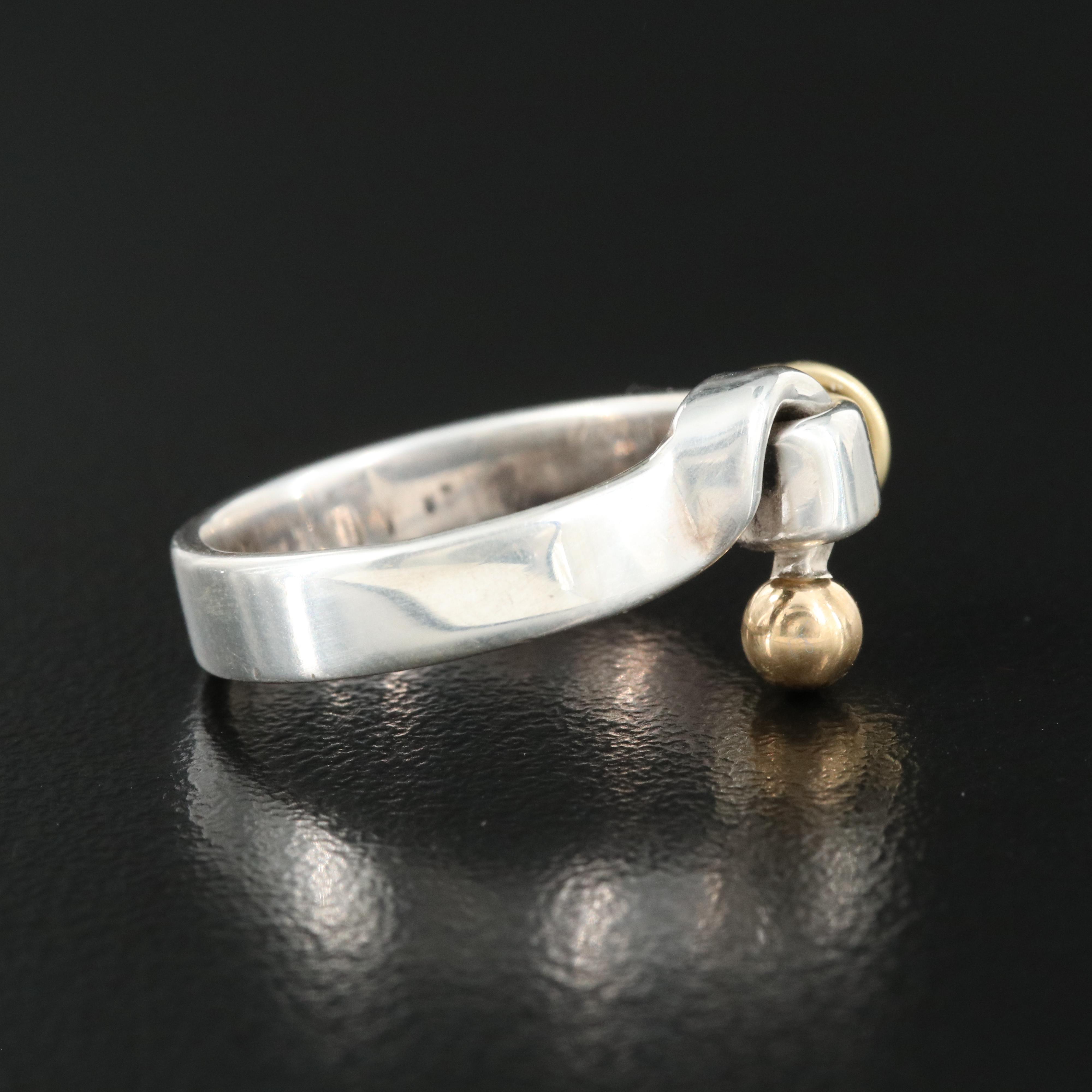 Tiffany & Co. Sterling Hook and Eye Ring with 18K Accents | EBTH