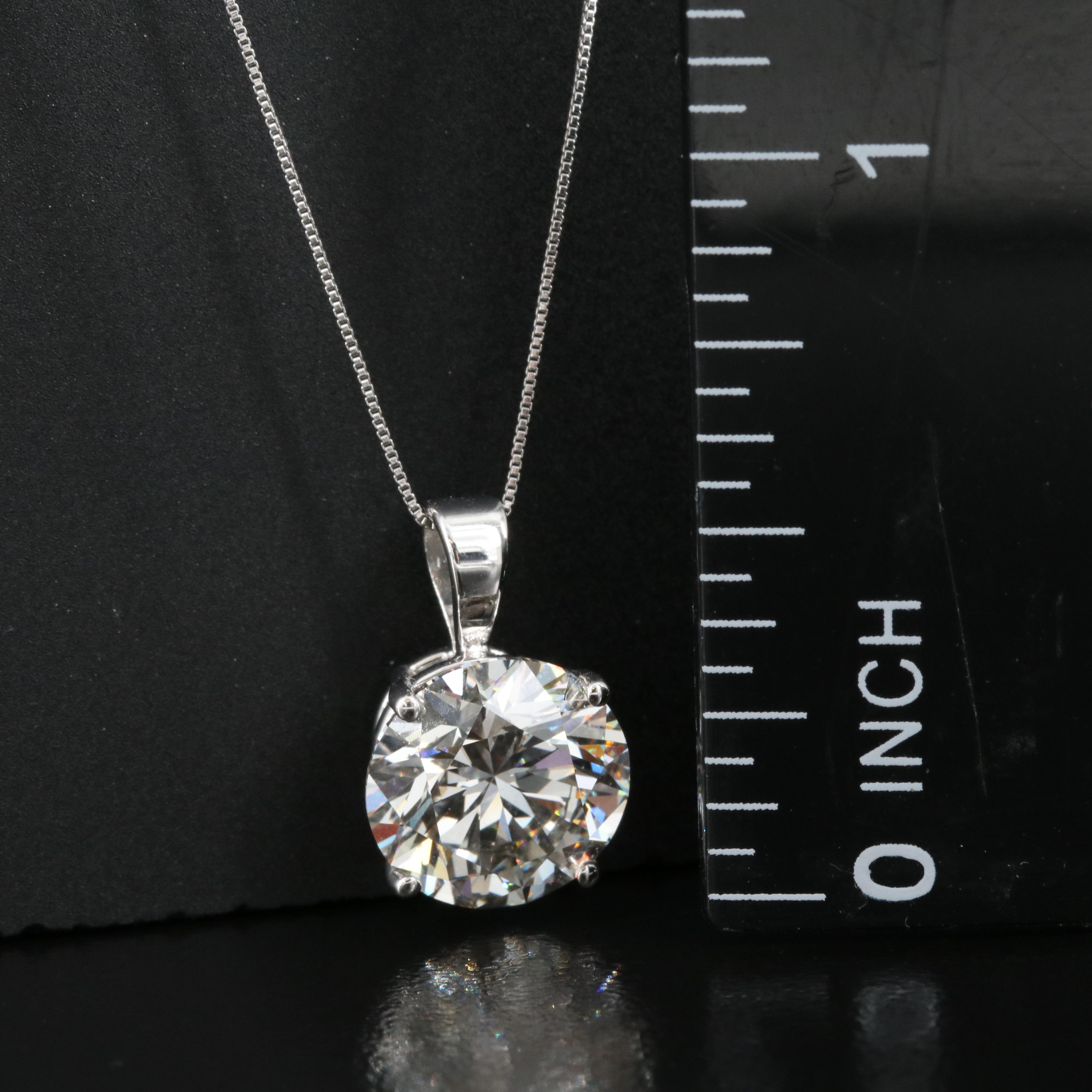 14K 2.94 CT Lab Grown Diamond Solitaire Pendant Necklace | EBTH