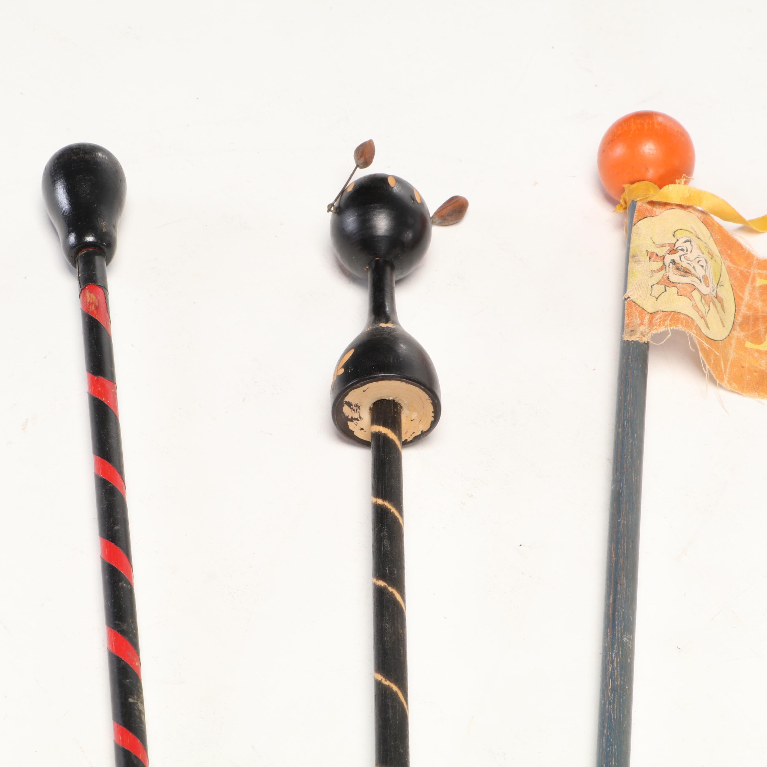 Painted Wood Carnival Canes, Early to Mid-20th Century | EBTH