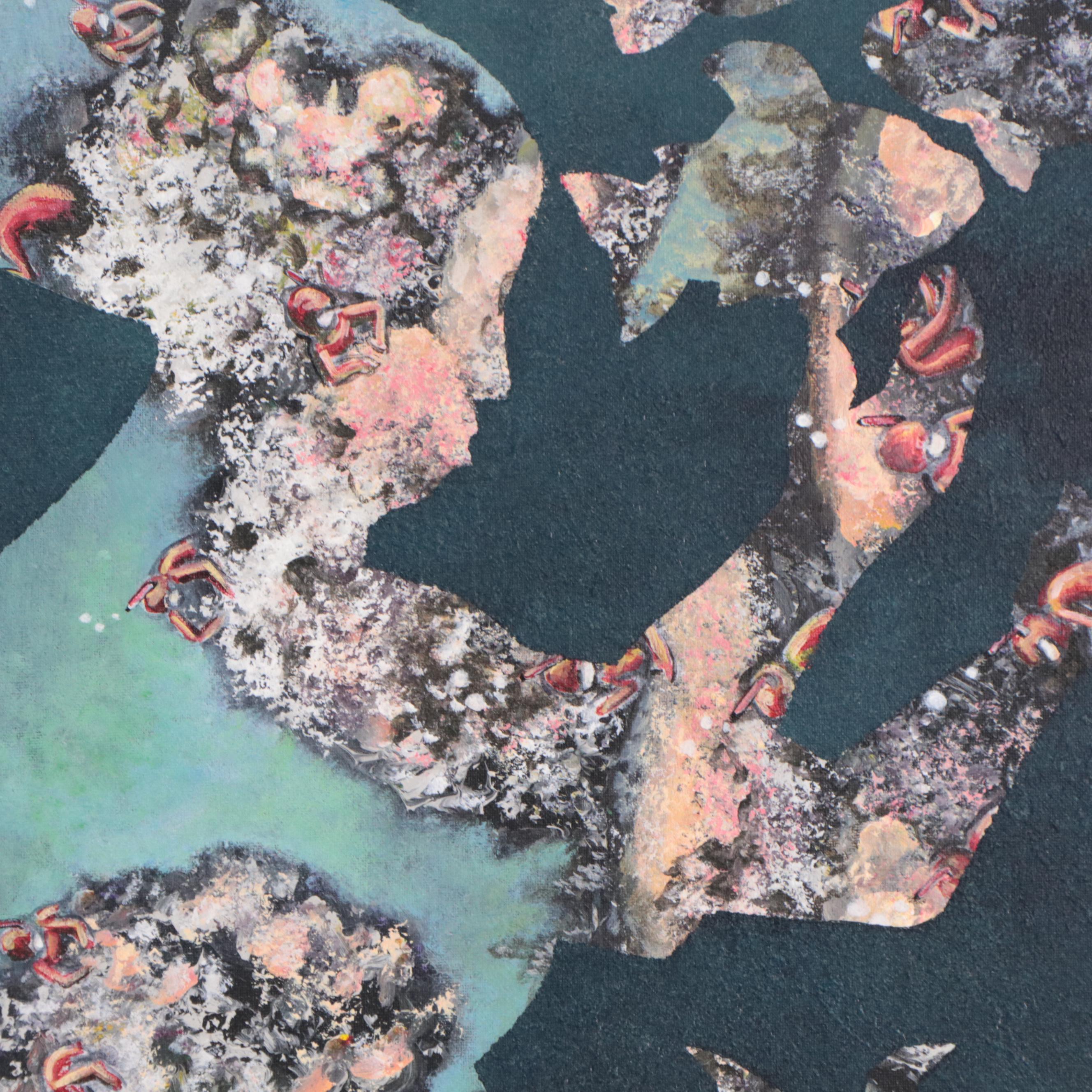 Richard Marquart Surrealist Oil Painting of Silhouettes, Late 20th ...