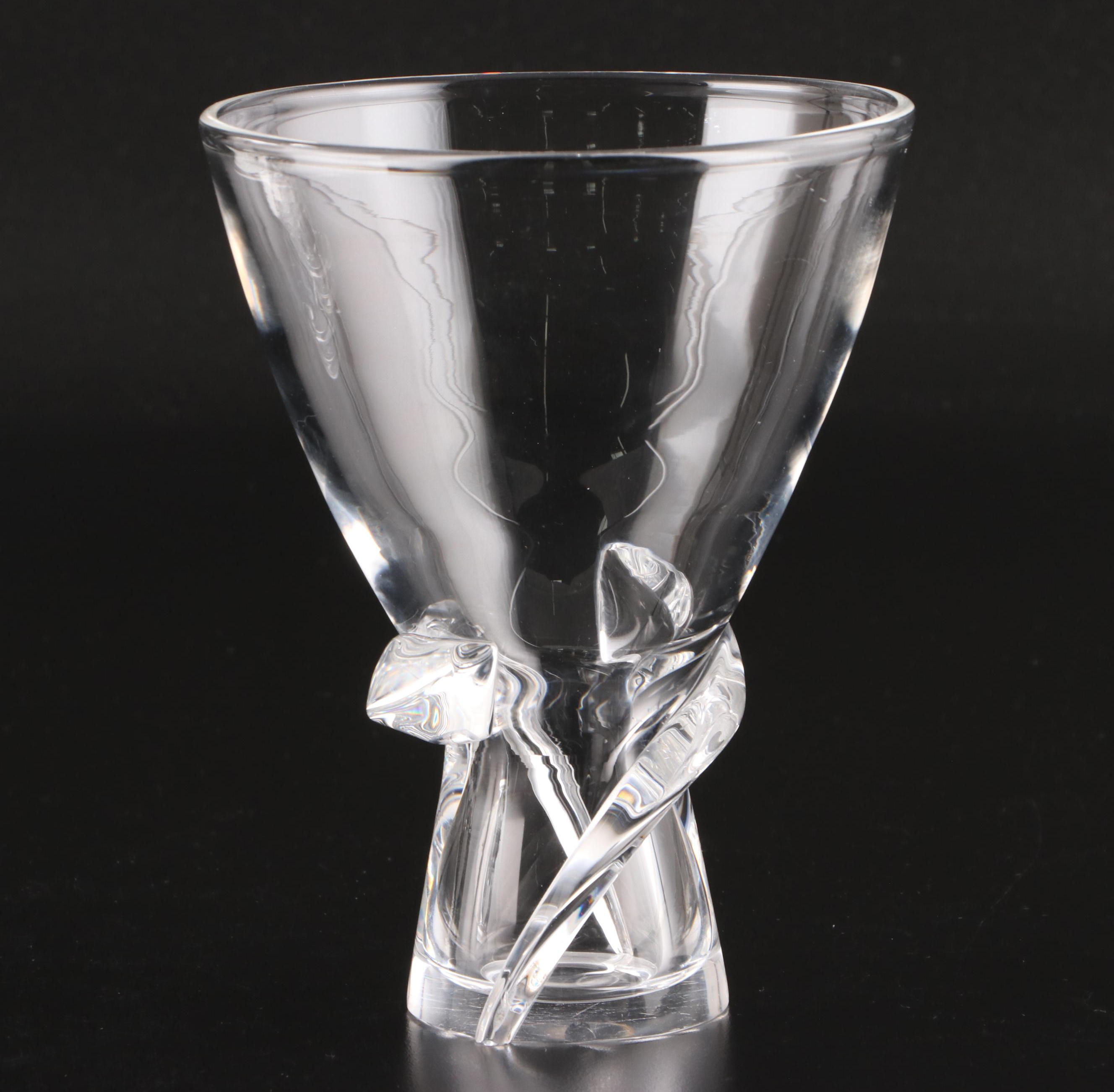 Steuben Art Glass Pedestal Bowl and "Spiral" Vase, Mid/Late 20th ...