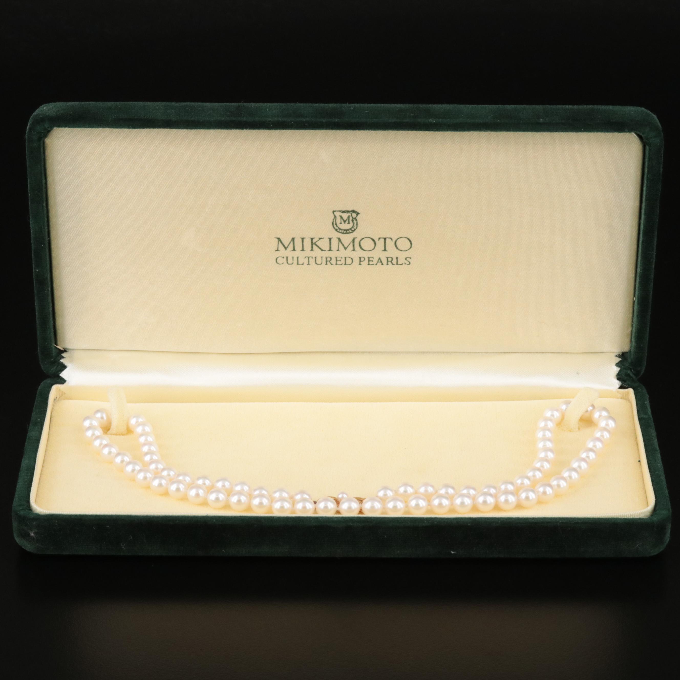 Mikimoto Pearl Necklace with 18K Clasp | EBTH