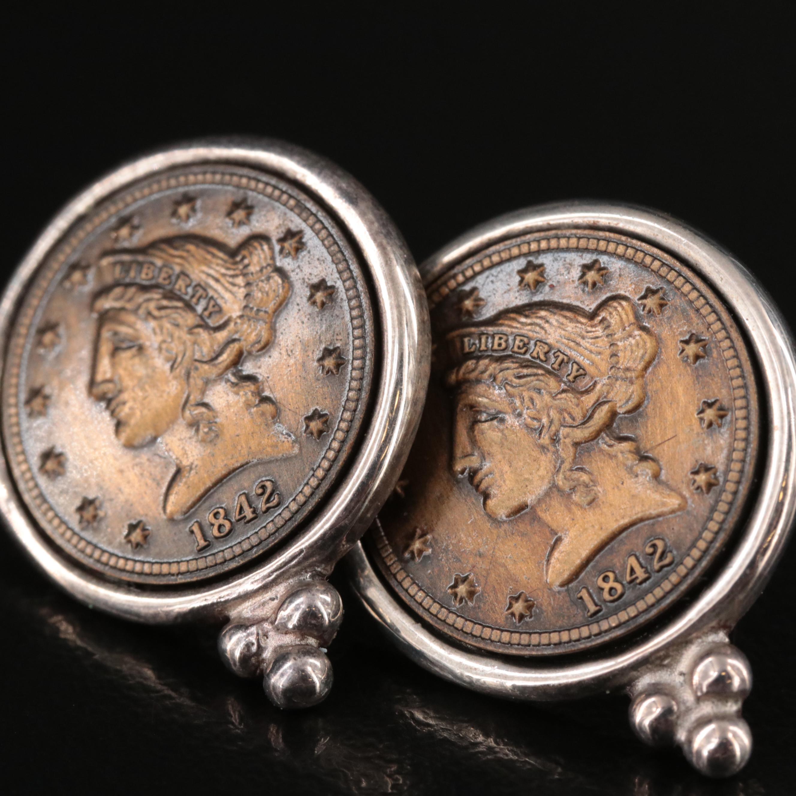 Sterling Pearl, Grape Cluster, Coin Necklace and Coin Earrings | EBTH