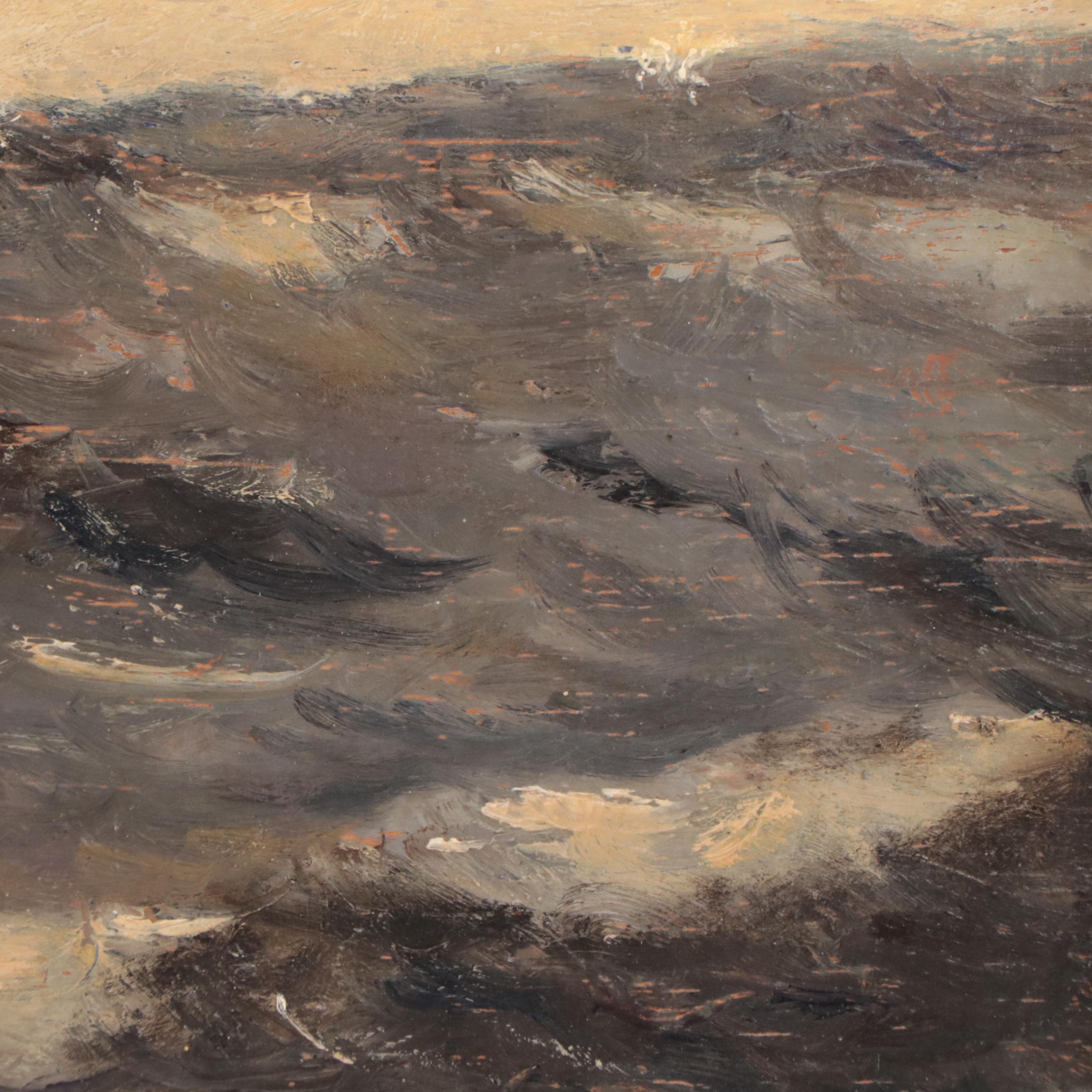 Johan Alexander Kruseman Oil Painting of Ocean "Open Sea," 1927 | EBTH