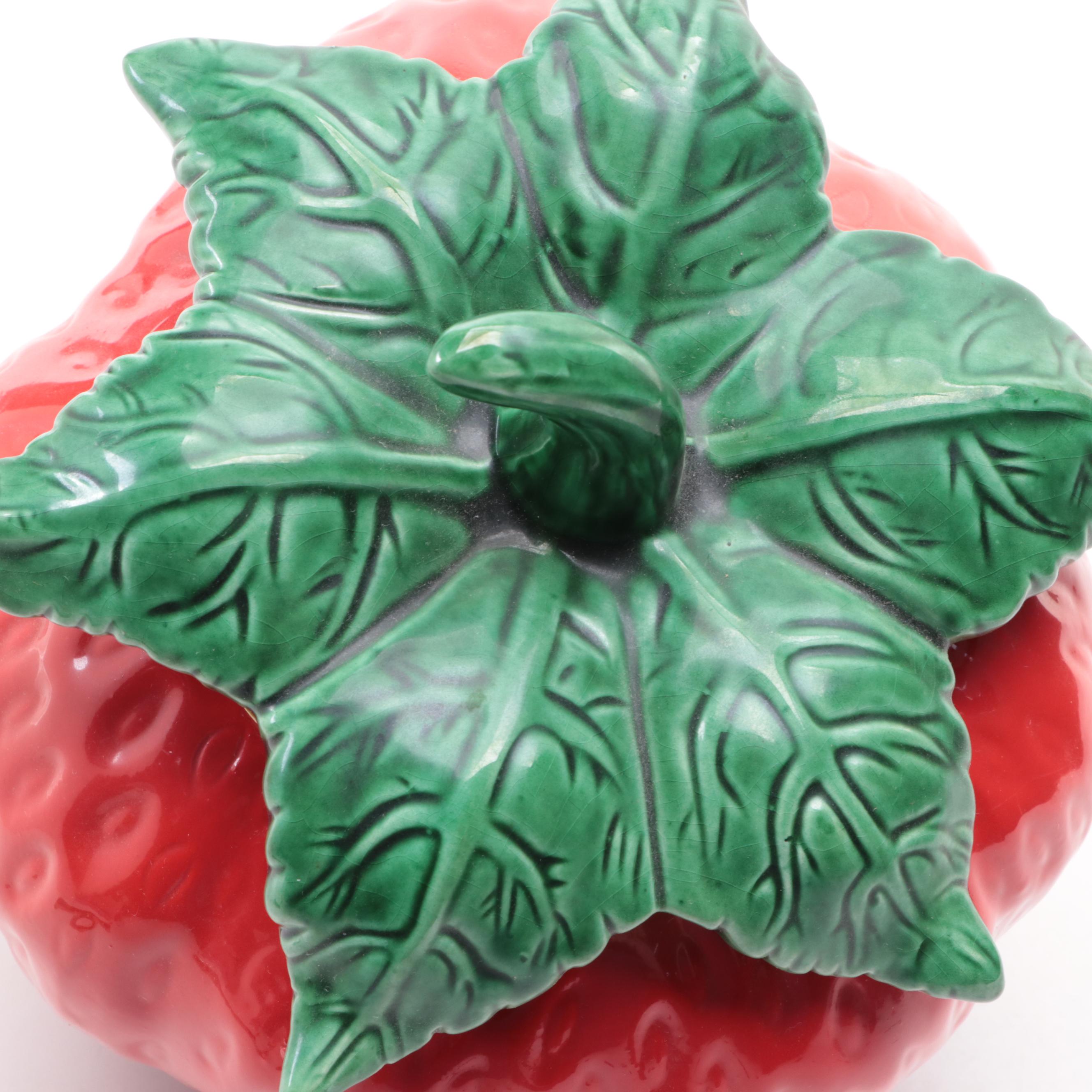 Ceramic Strawberry Shaped Cookie Jar, Mid to Late 20th Century | EBTH