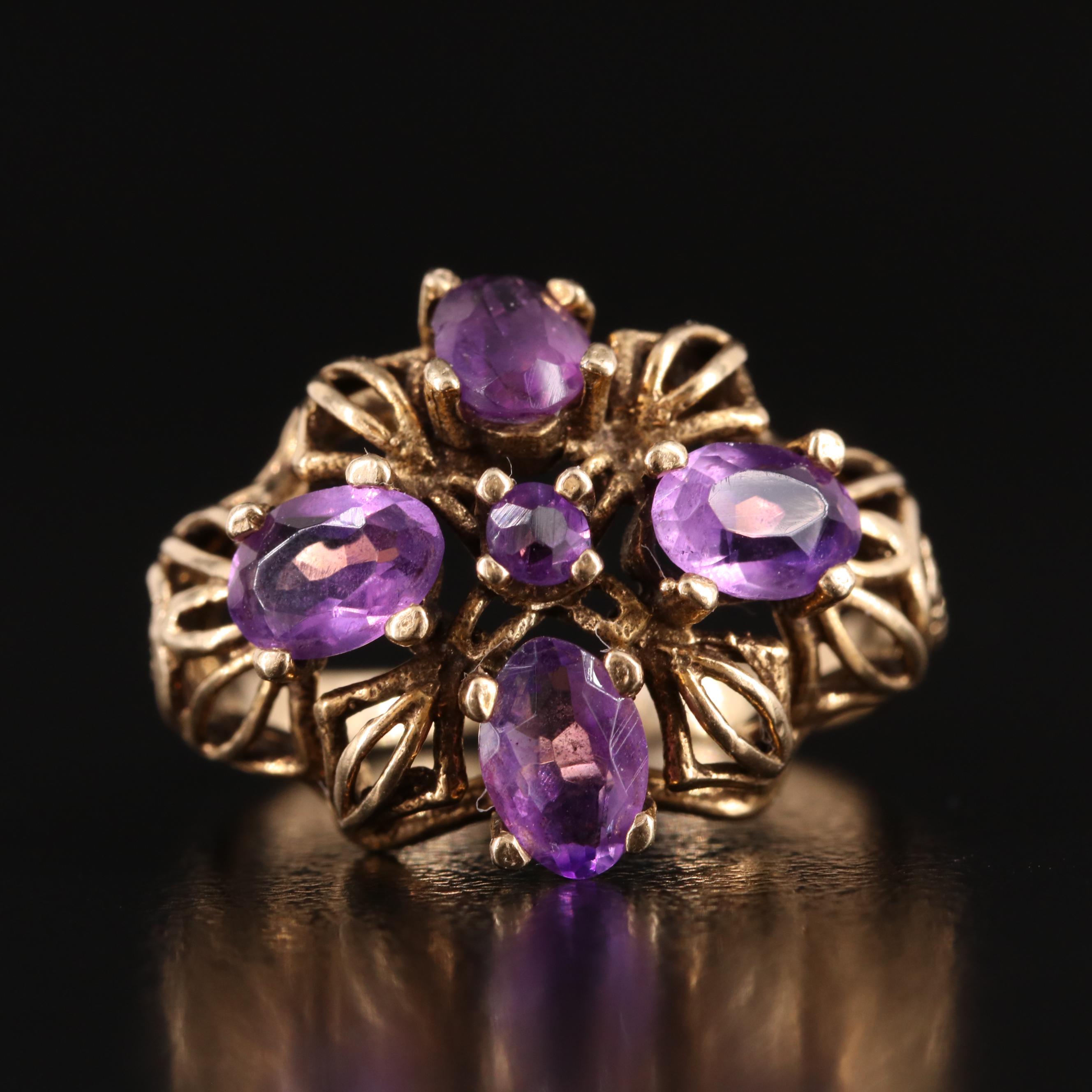 14K Amethyst Cluster Ring | EBTH