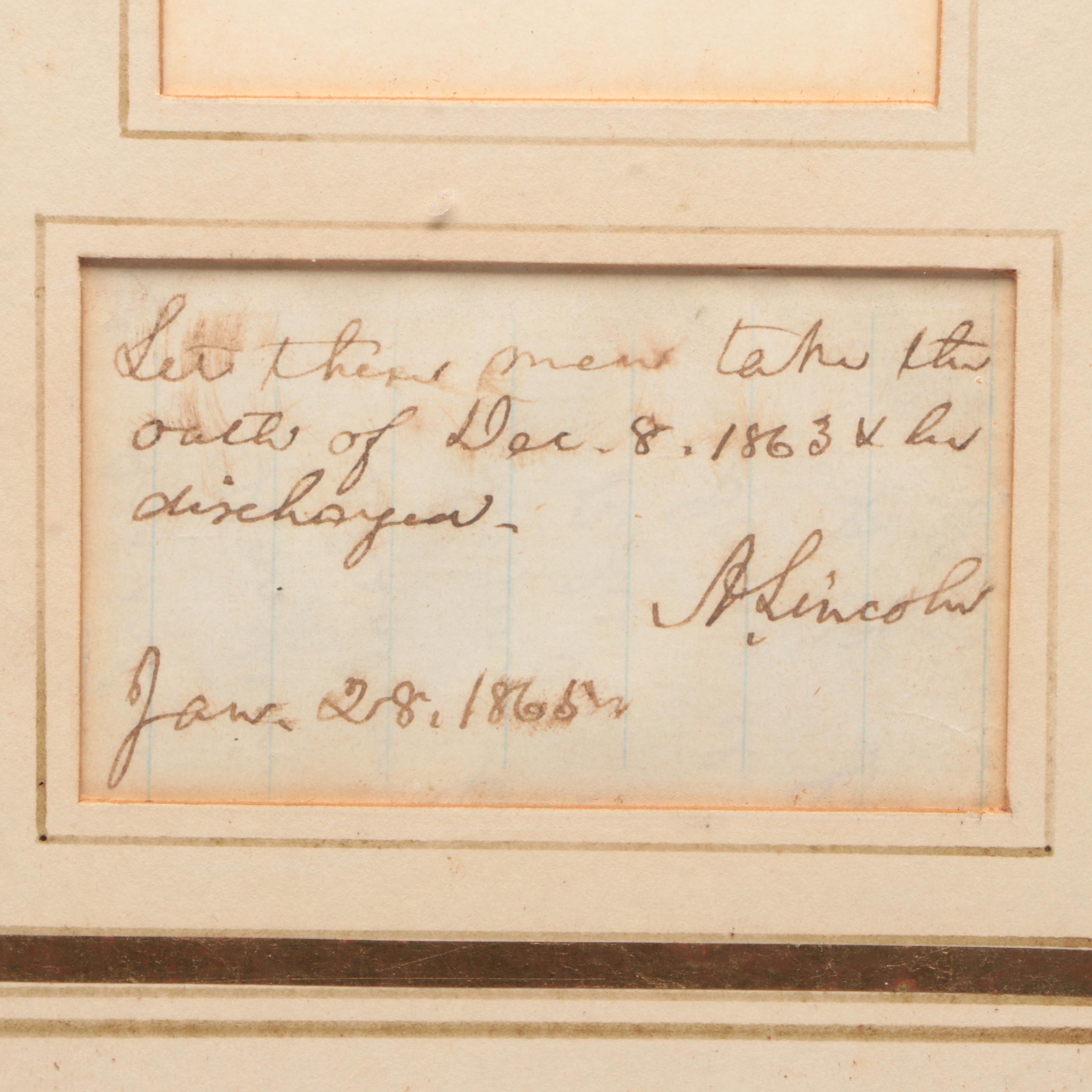 Abraham Lincoln "Proclamation of Amnesty" Autograph Endorsement Signed ...