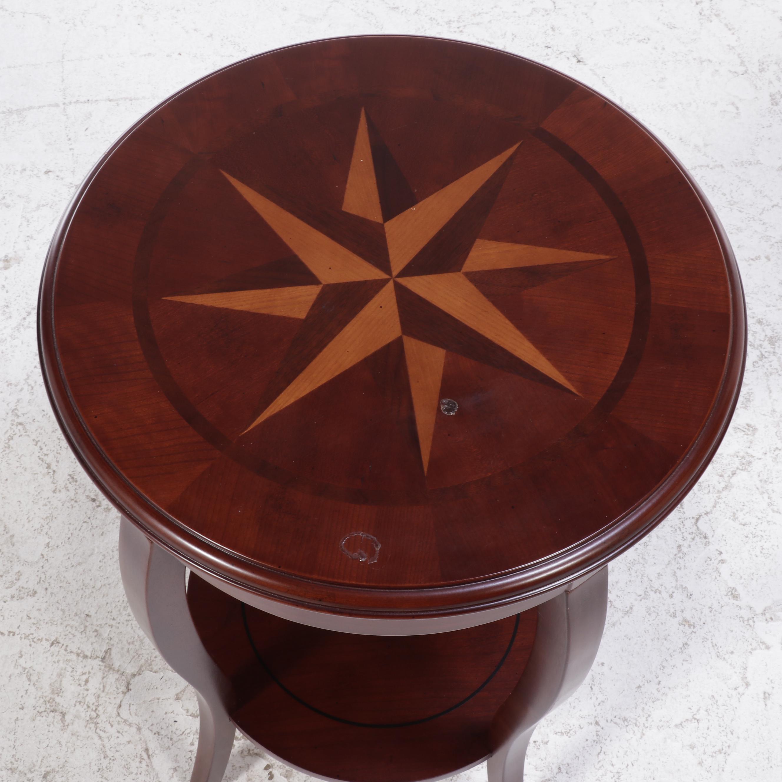 The Bombay Company Cherrywood and Marquetry Two-Tier Side Table | EBTH