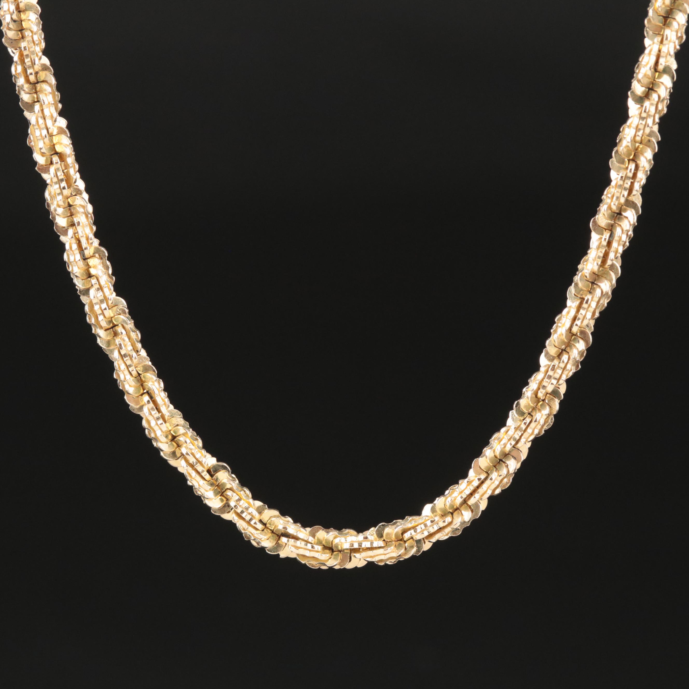 10K Rope Sparkle Chain Necklace | EBTH