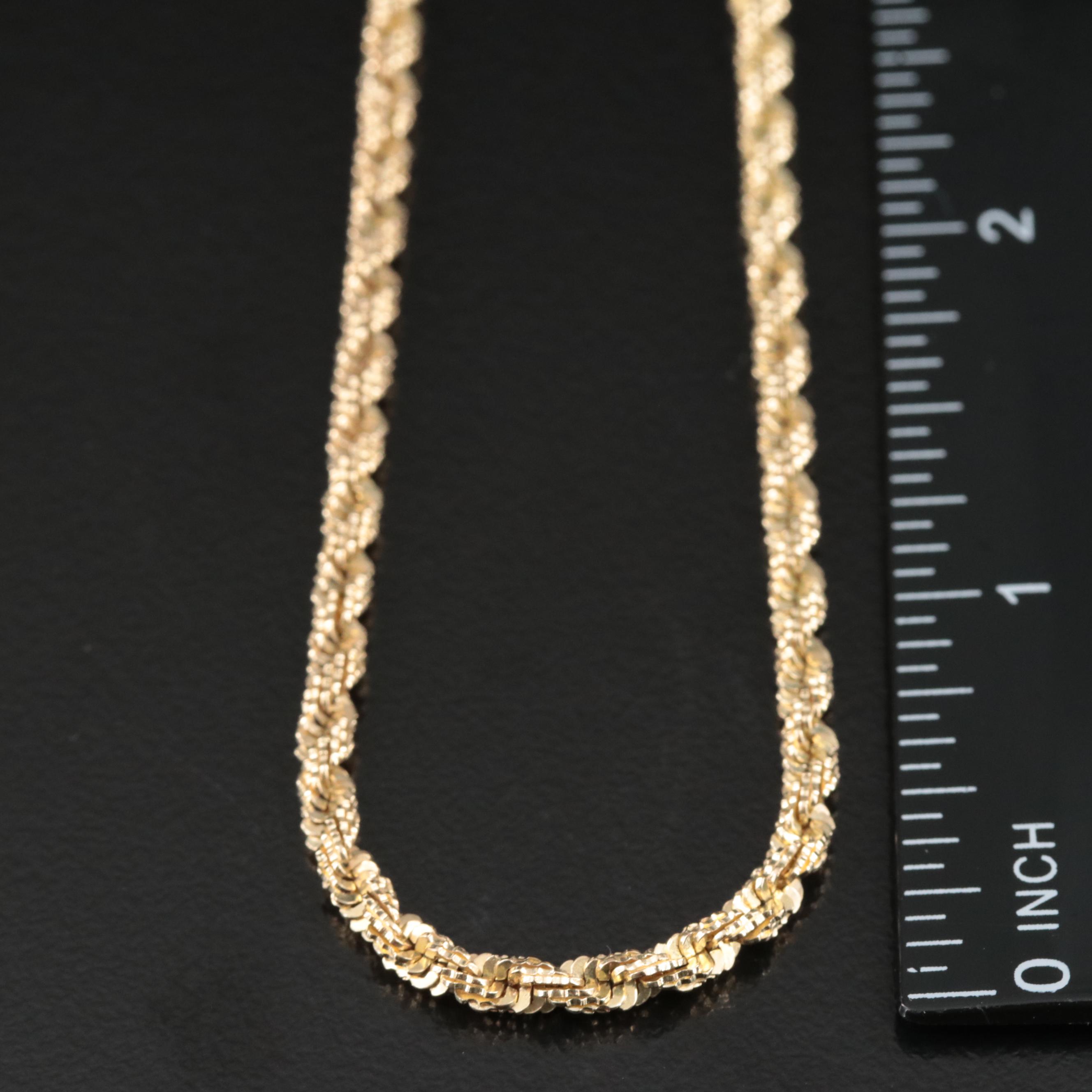 10K Rope Sparkle Chain Necklace | EBTH