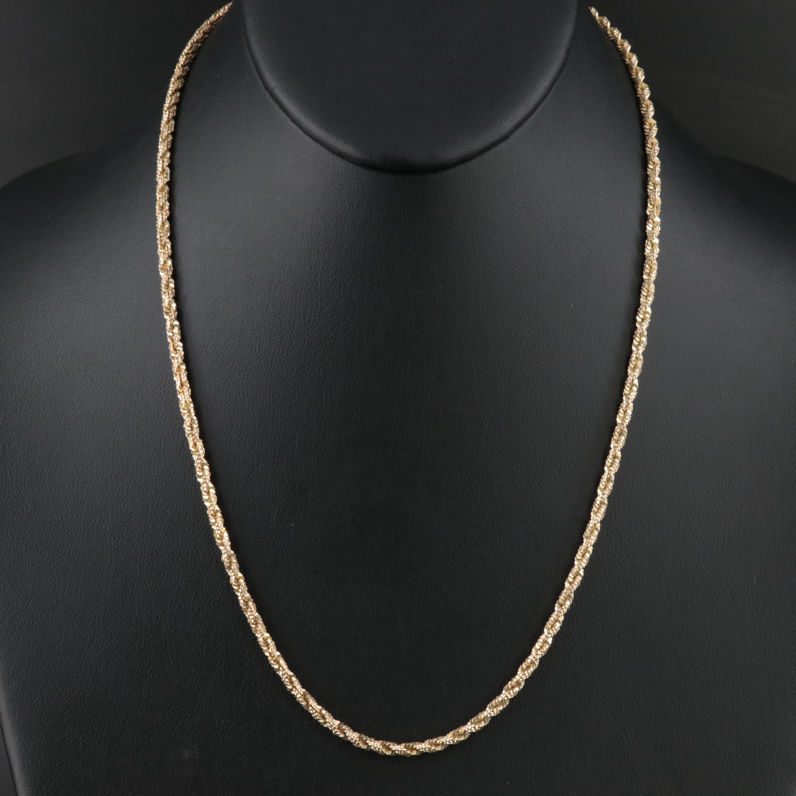 10K Rope Sparkle Chain Necklace | EBTH