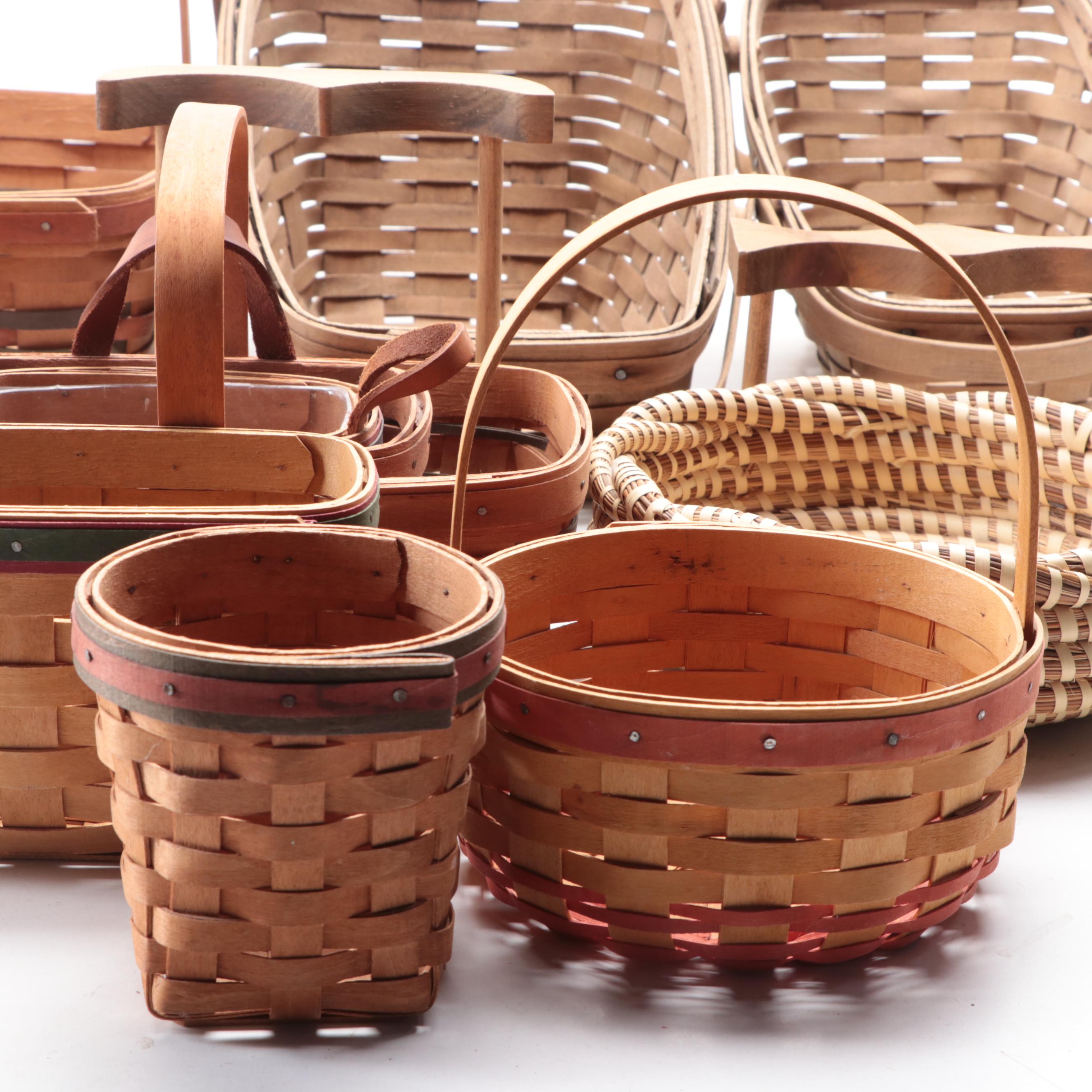 Longaberger Handmade Woven Maple Baskets With Other Baskets | EBTH