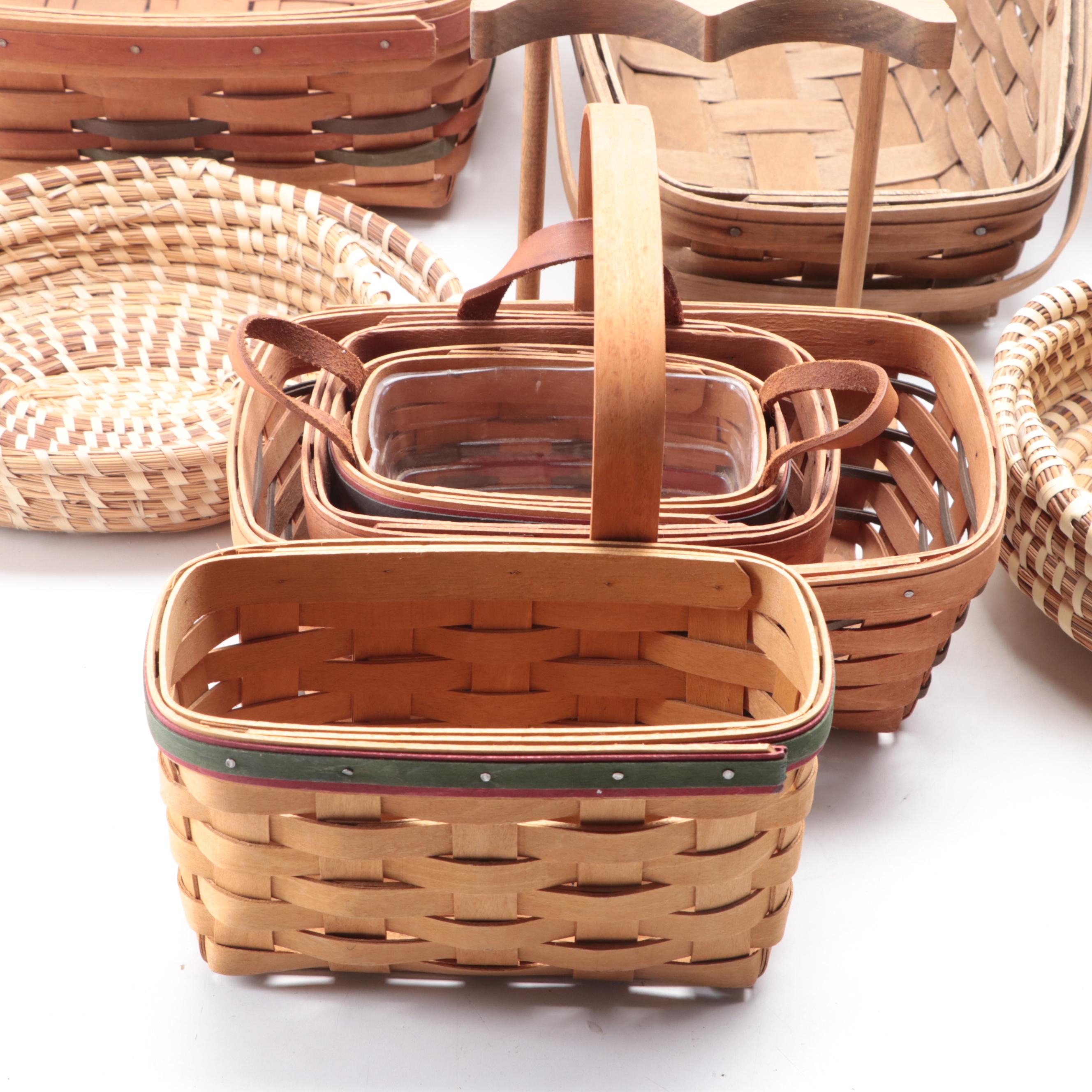 Longaberger Handmade Woven Maple Baskets With Other Baskets | EBTH