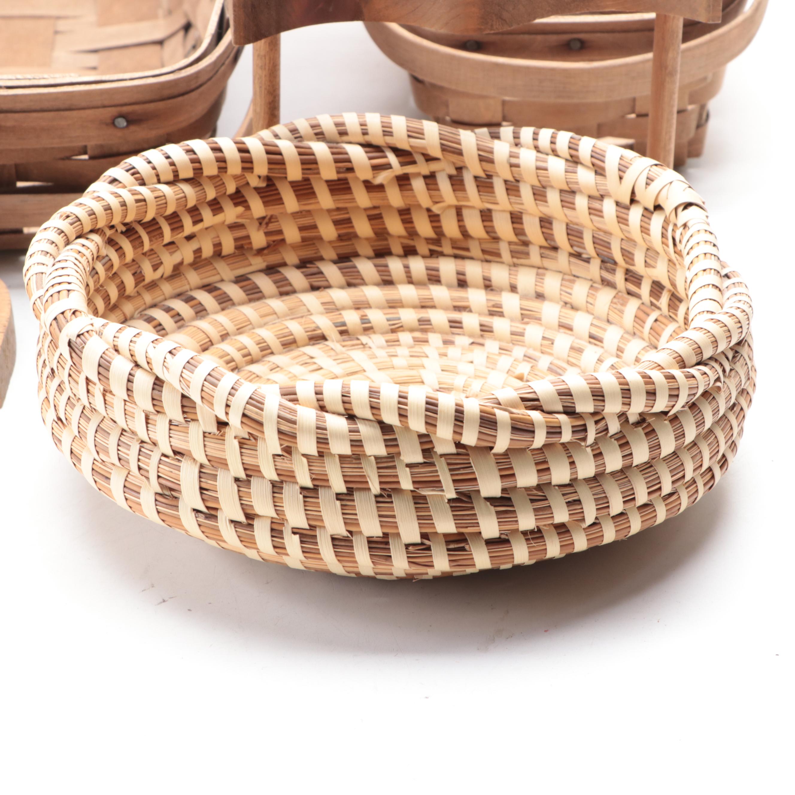Longaberger Handmade Woven Maple Baskets With Other Baskets | EBTH