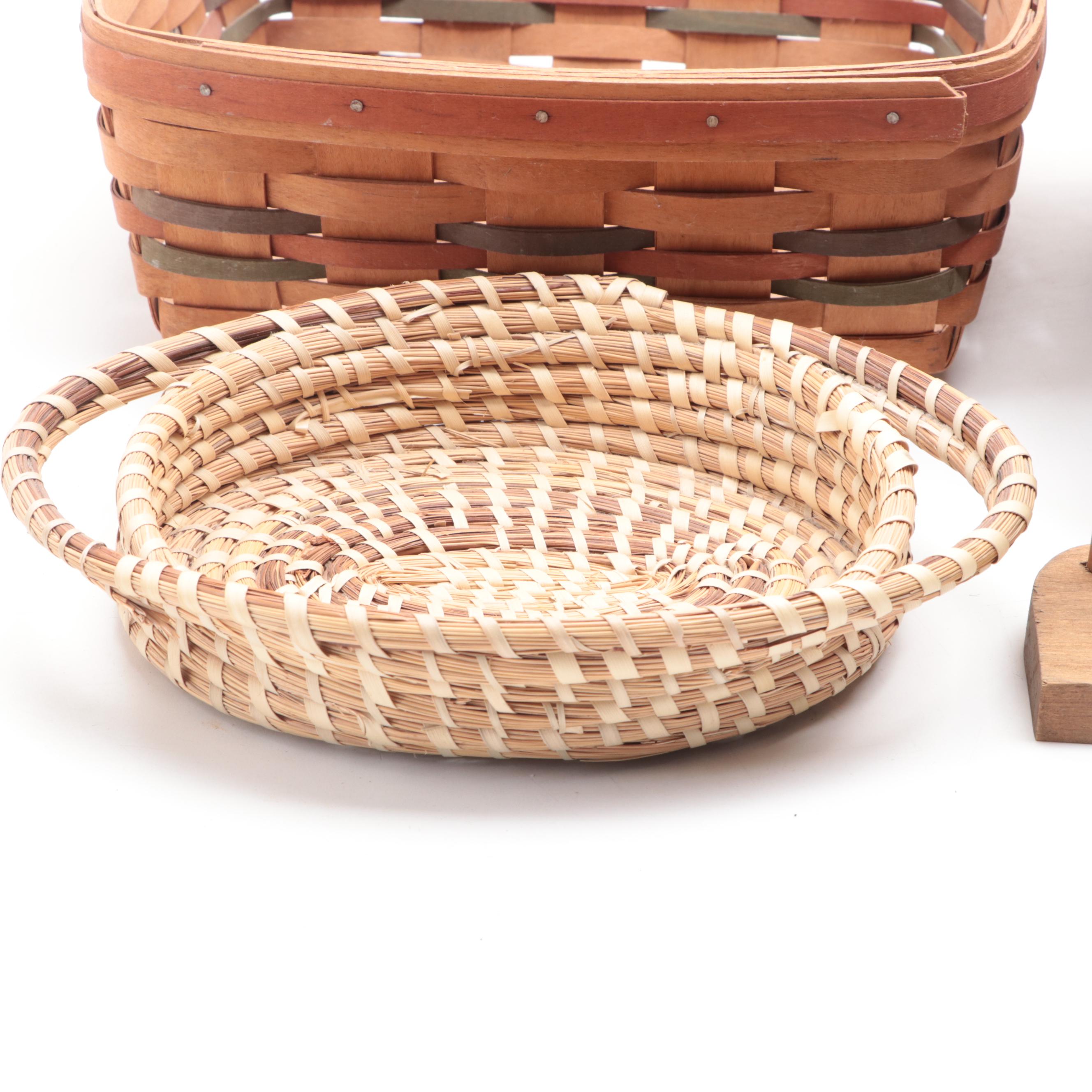Longaberger Handmade Woven Maple Baskets With Other Baskets | EBTH