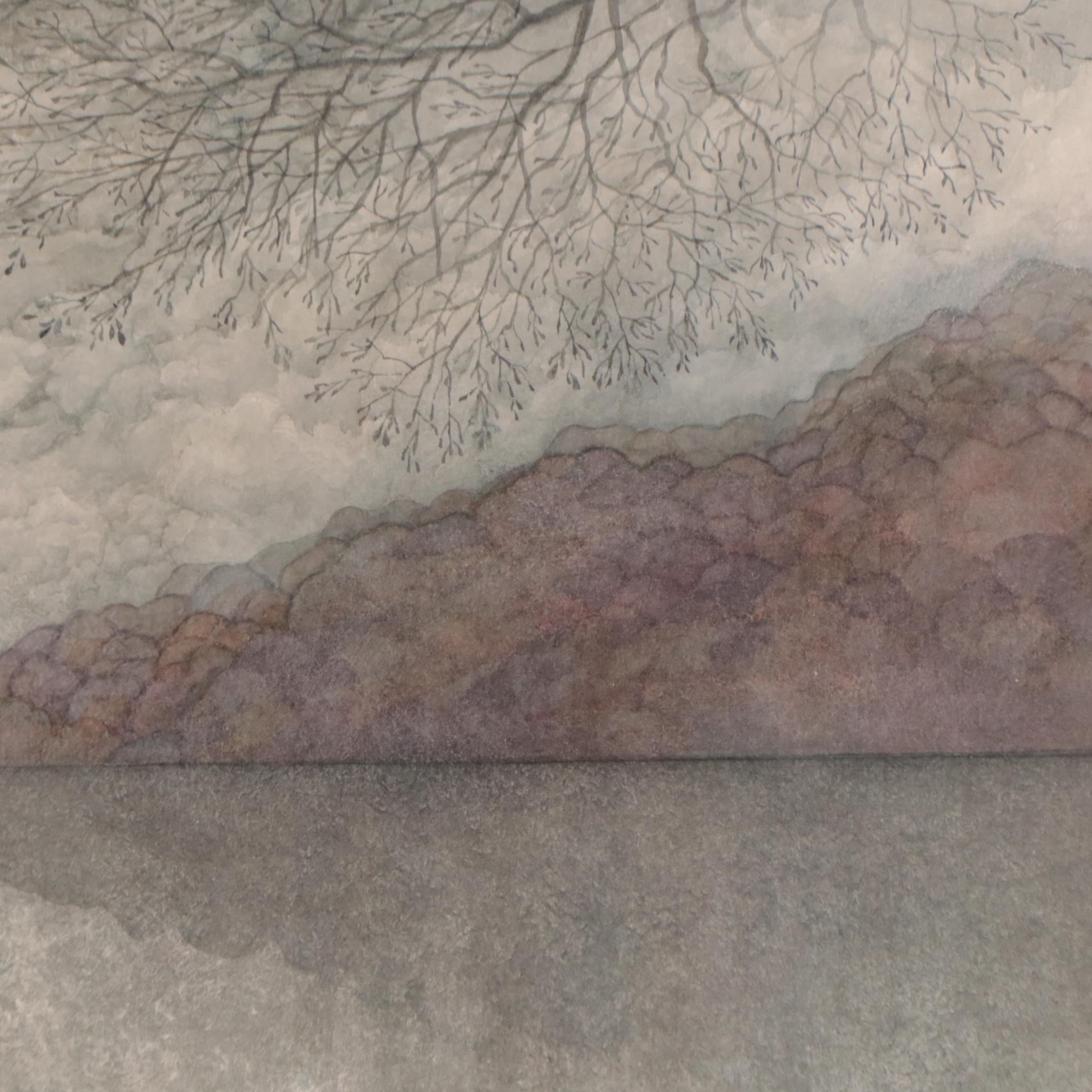 Elmer Ruff Watercolor Painting of a Mountainous Landscape, 1971 | EBTH