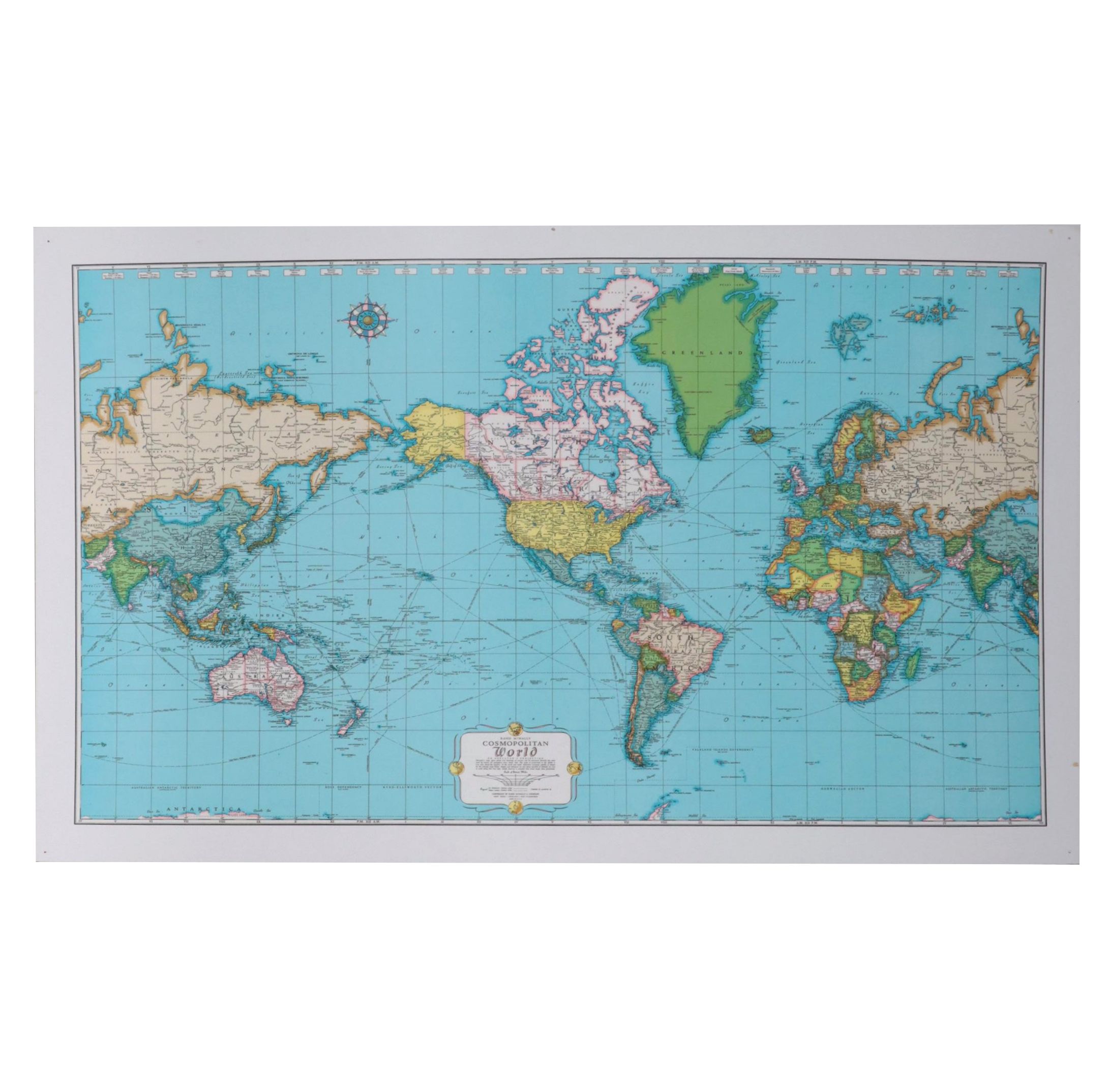Rand McNally "Cosmopolitan World on Mercator's Projection" World Map | EBTH