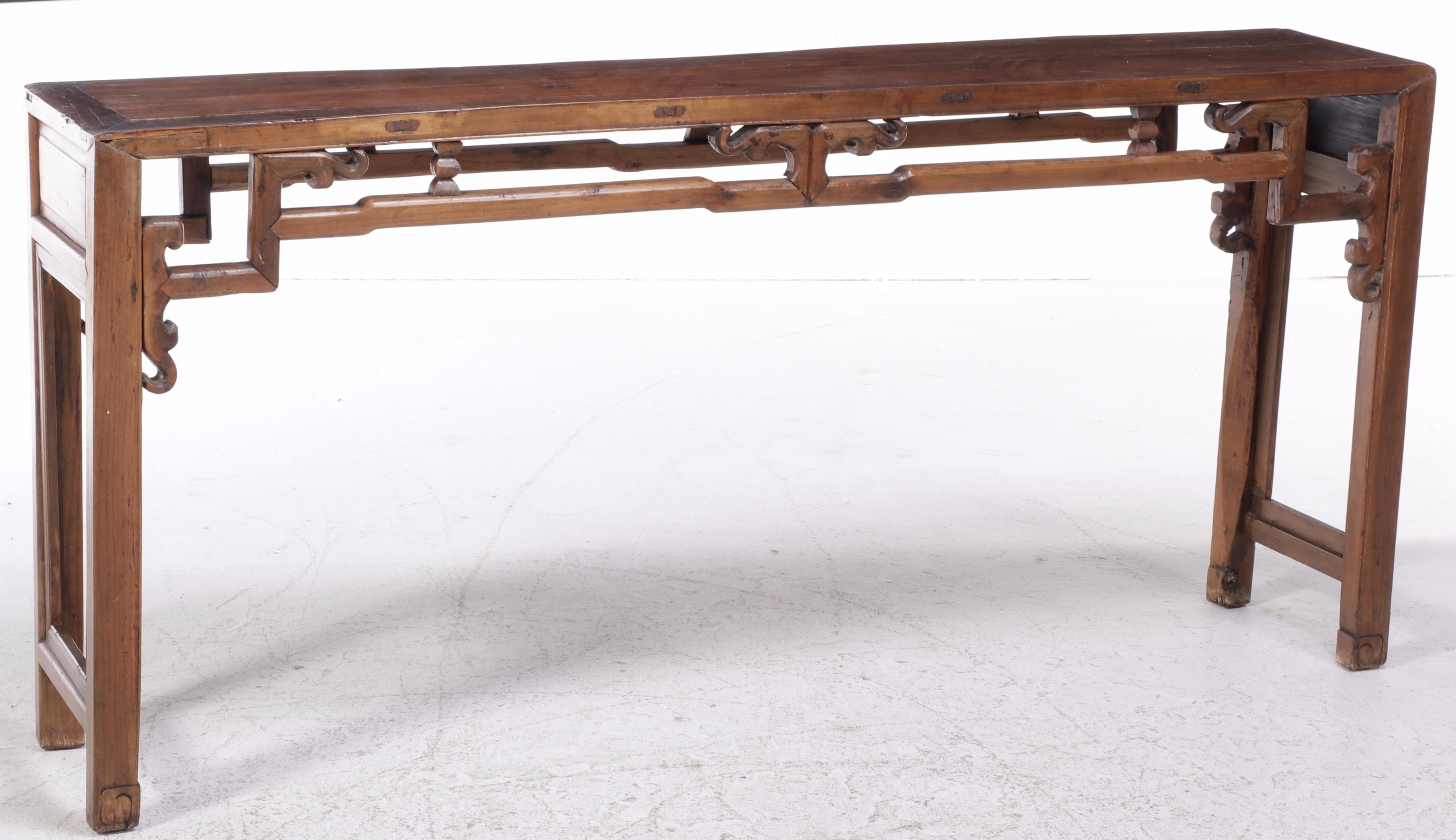 Chinese Carved Pine Altar Table, Antique | EBTH