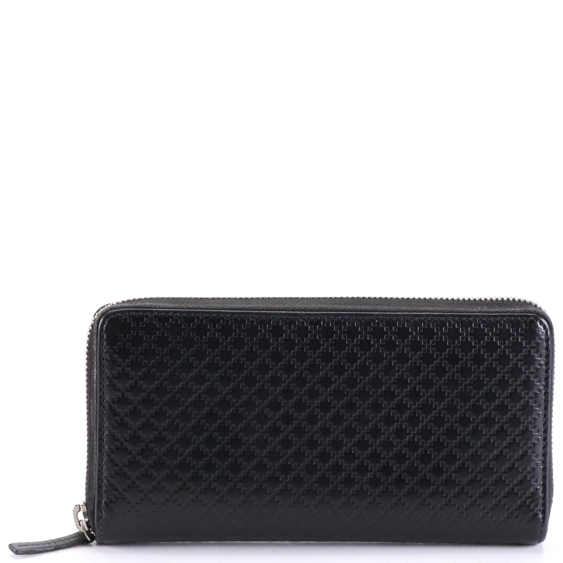 Gucci Zip-Around Long Wallet in Black Diamante Embossed Leather | EBTH