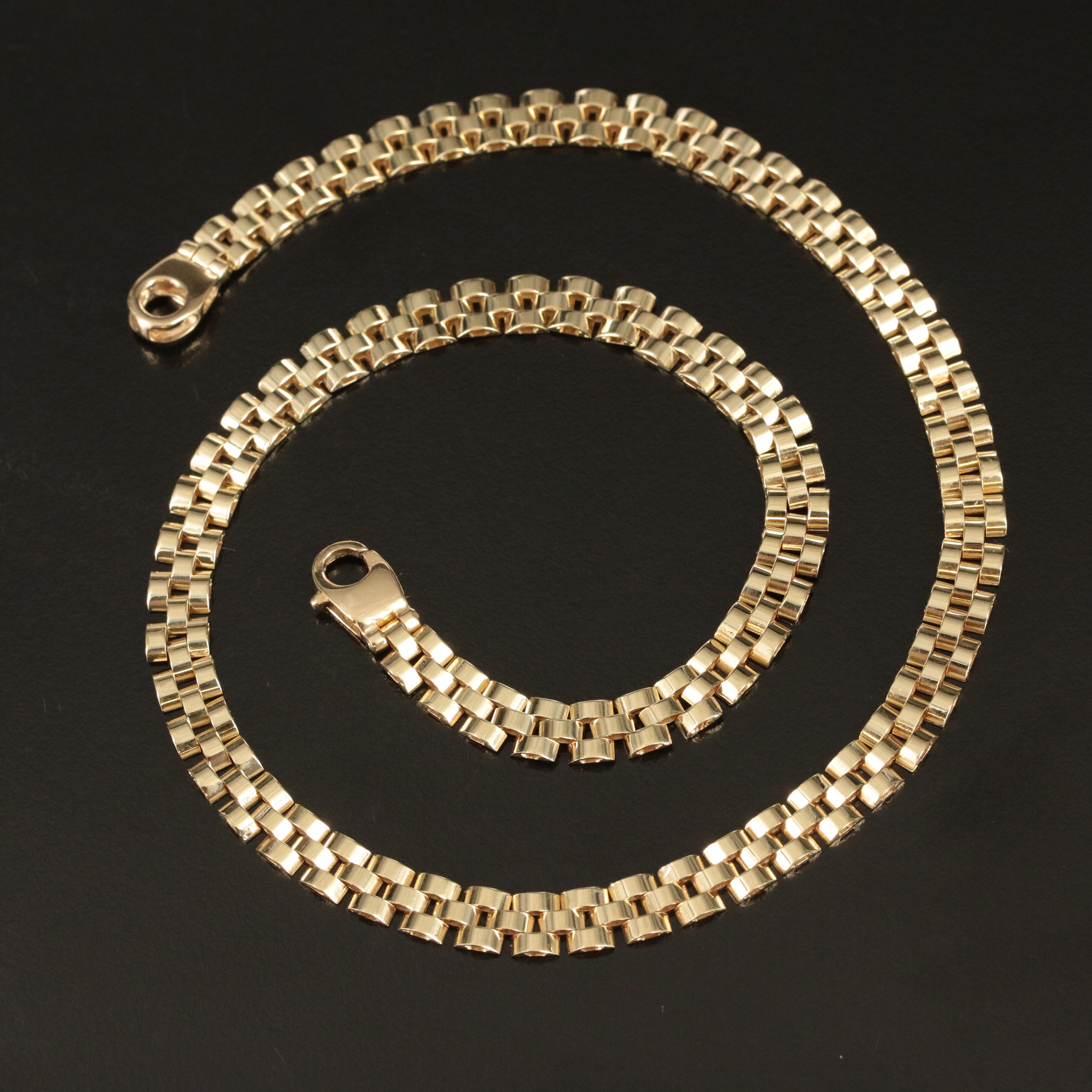 Italian 14K Panther Chain Necklace | EBTH