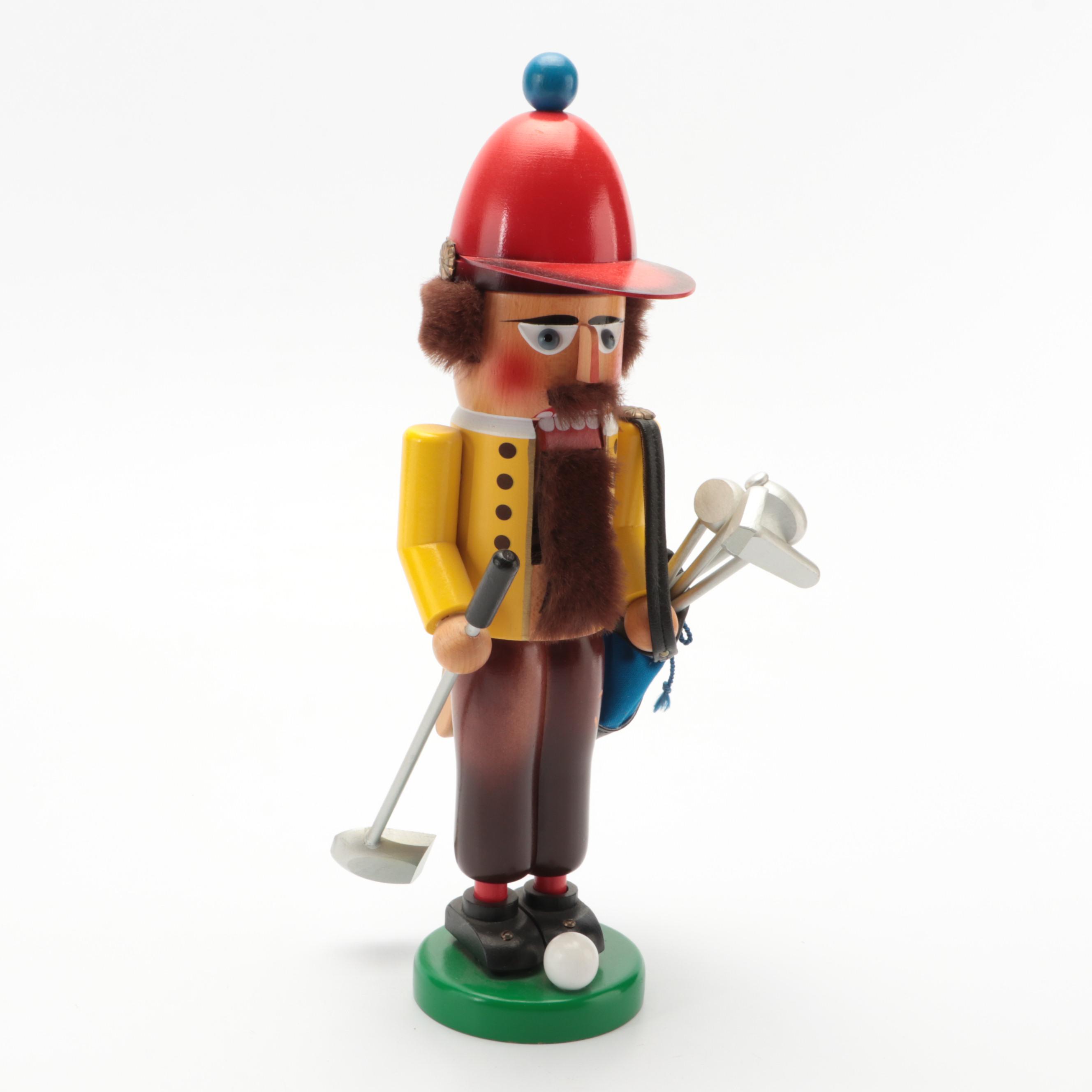 Steinbach Golf Themed Nutcracker with More Wooden Figurines | EBTH