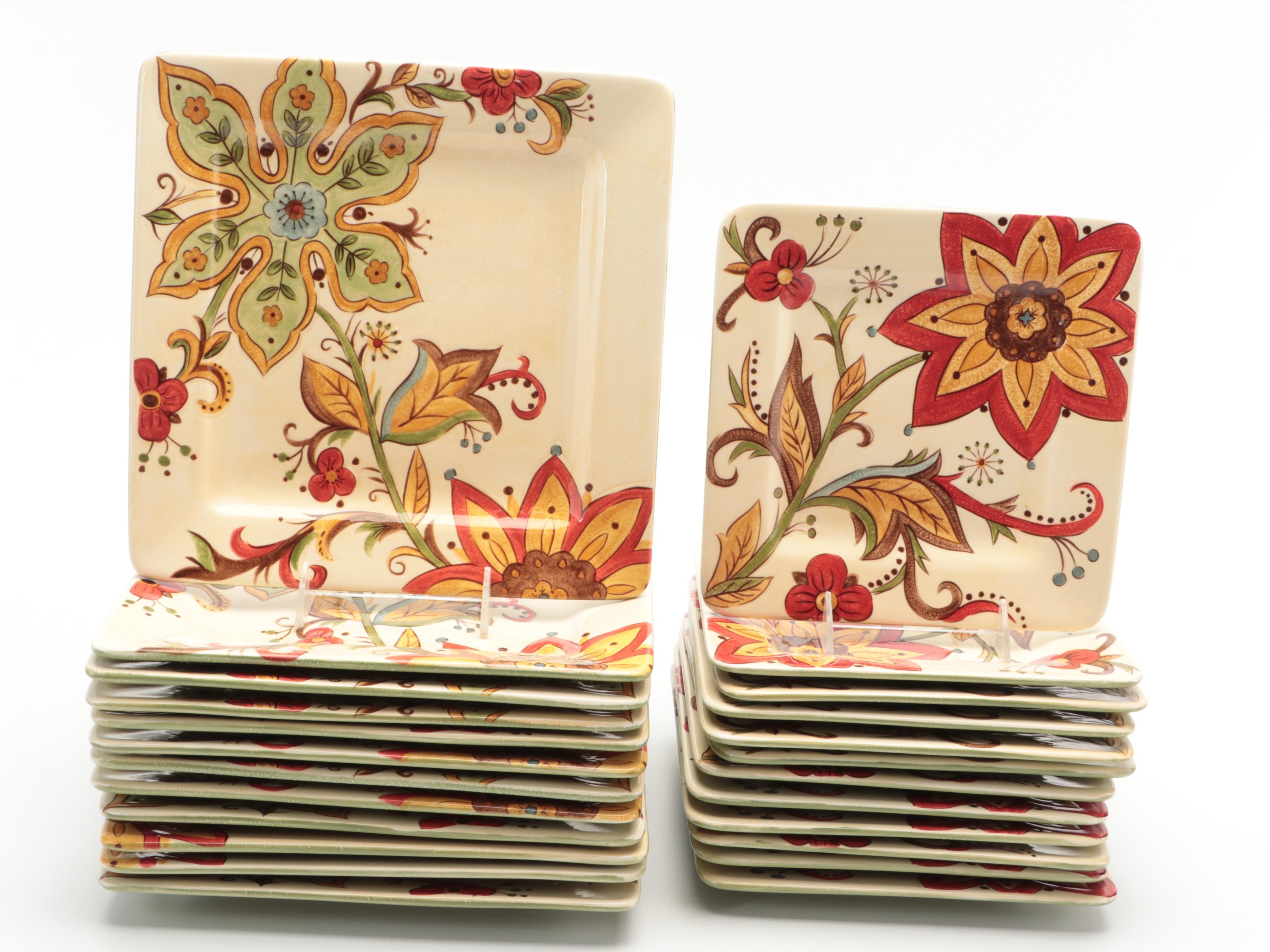 Pier 1 Imports "Carynthum" Hand-Painted Earthenware Dinnerware | EBTH
