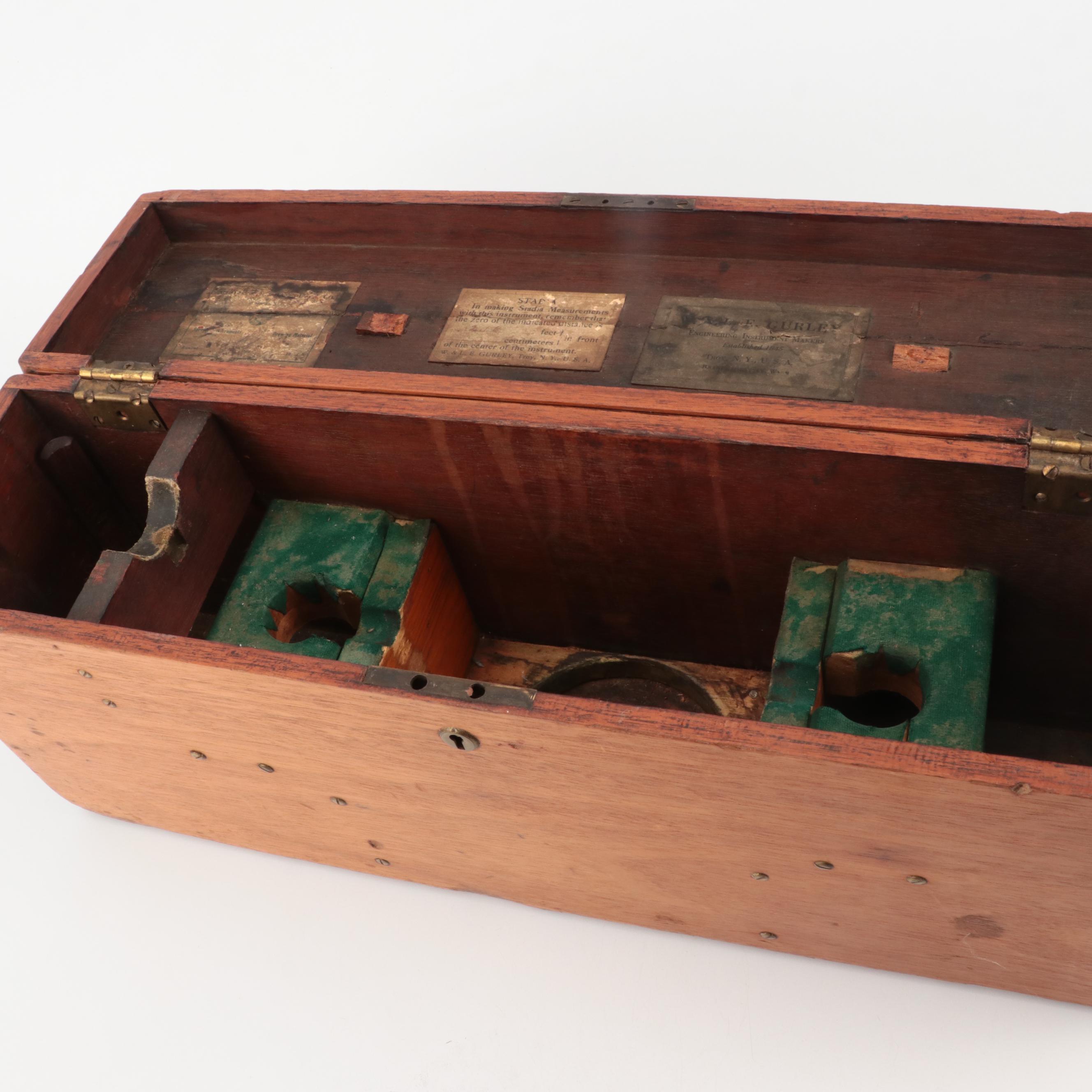 W. & L. E. Gurley Brass Survey Transit with Case, Early 20th Century | EBTH