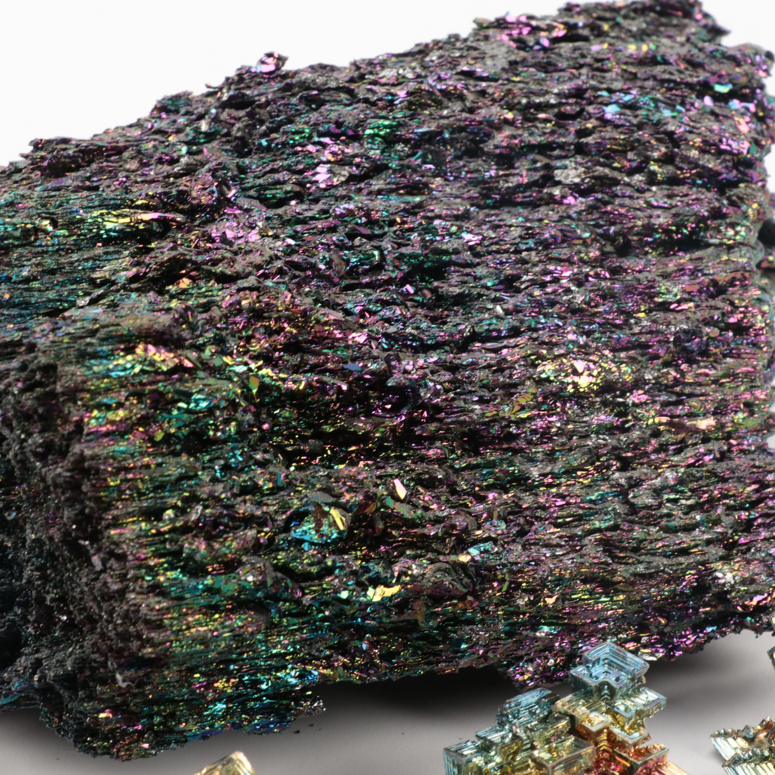 Polished and Raw Bismuth and Titanium Quartz Mineral Specimens | EBTH