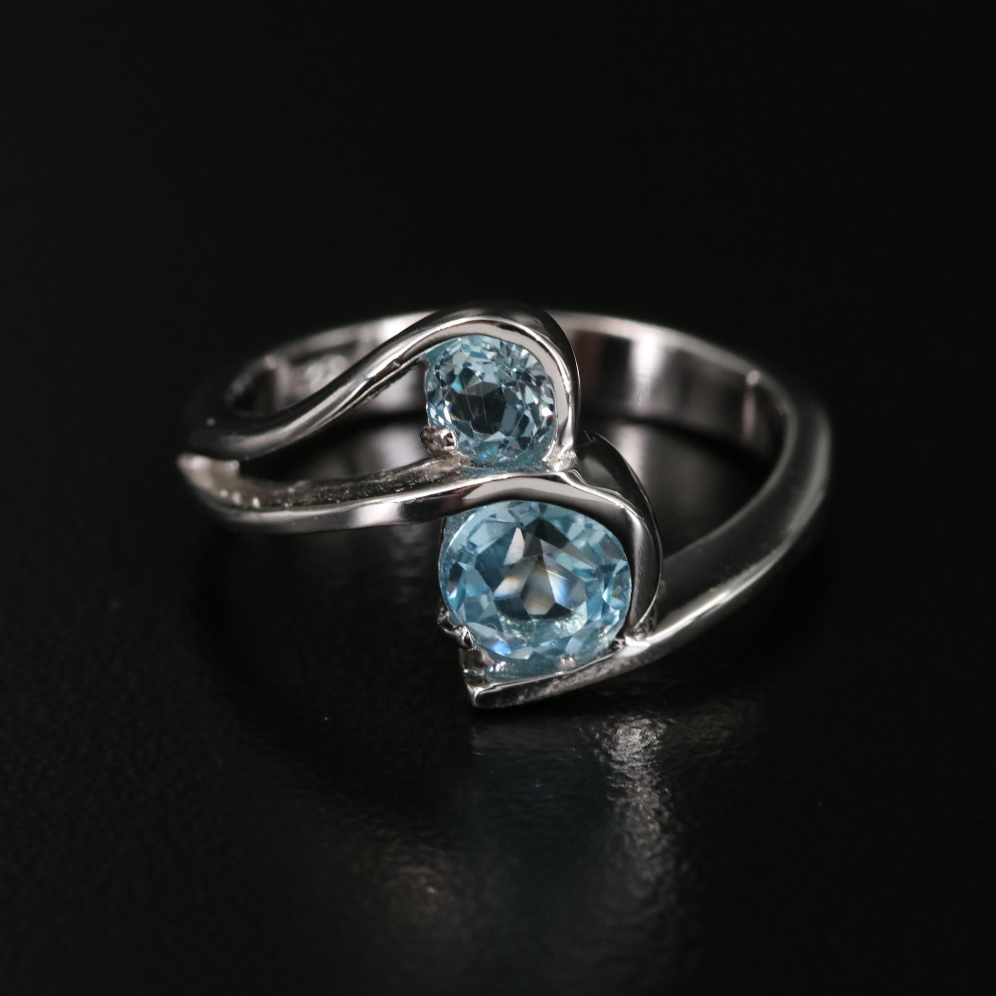 Sterling Blue Topaz Bypass Ring | EBTH