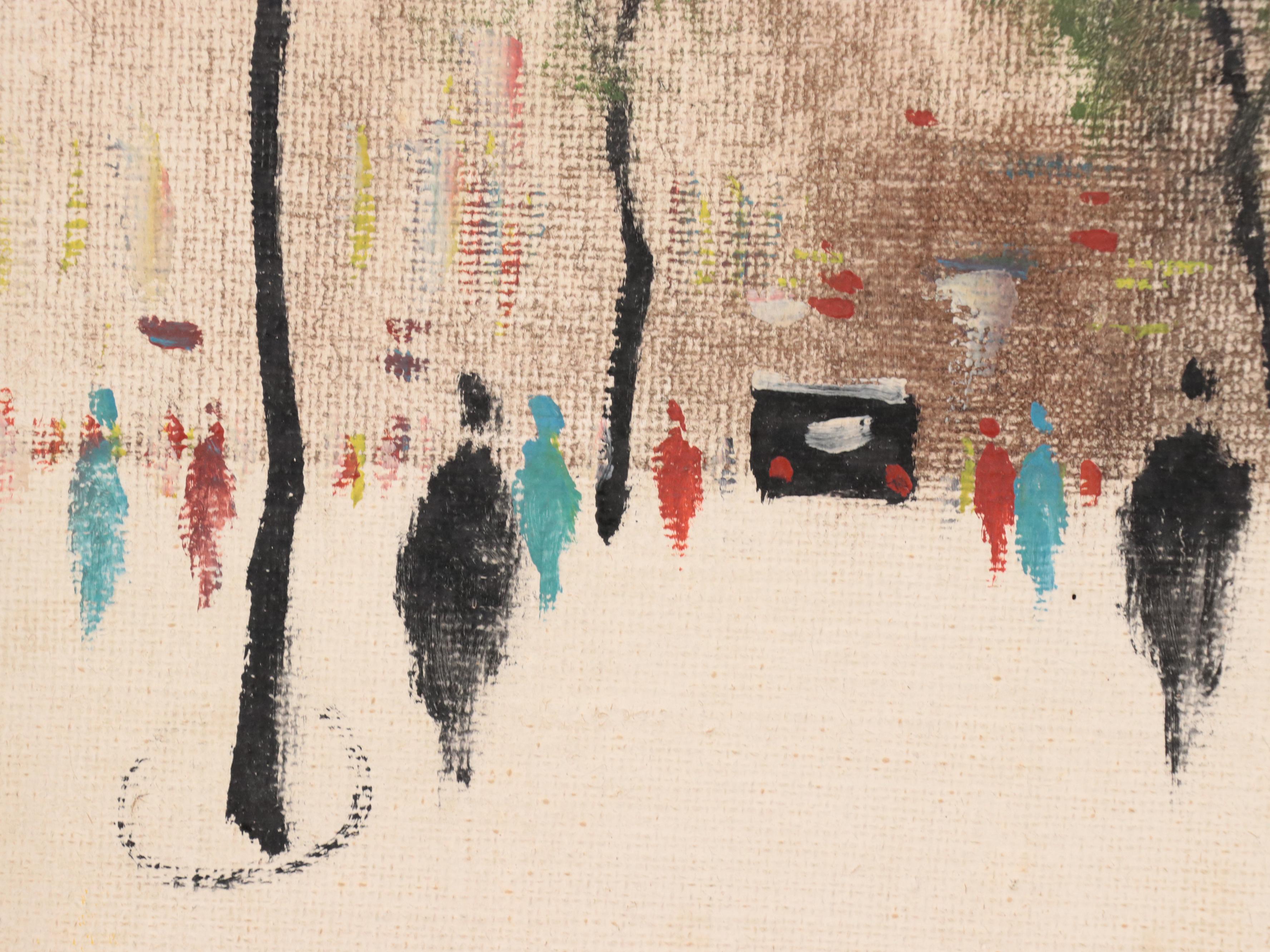 Fritz Ketz Oil Painting of Figures in Cityscape | EBTH