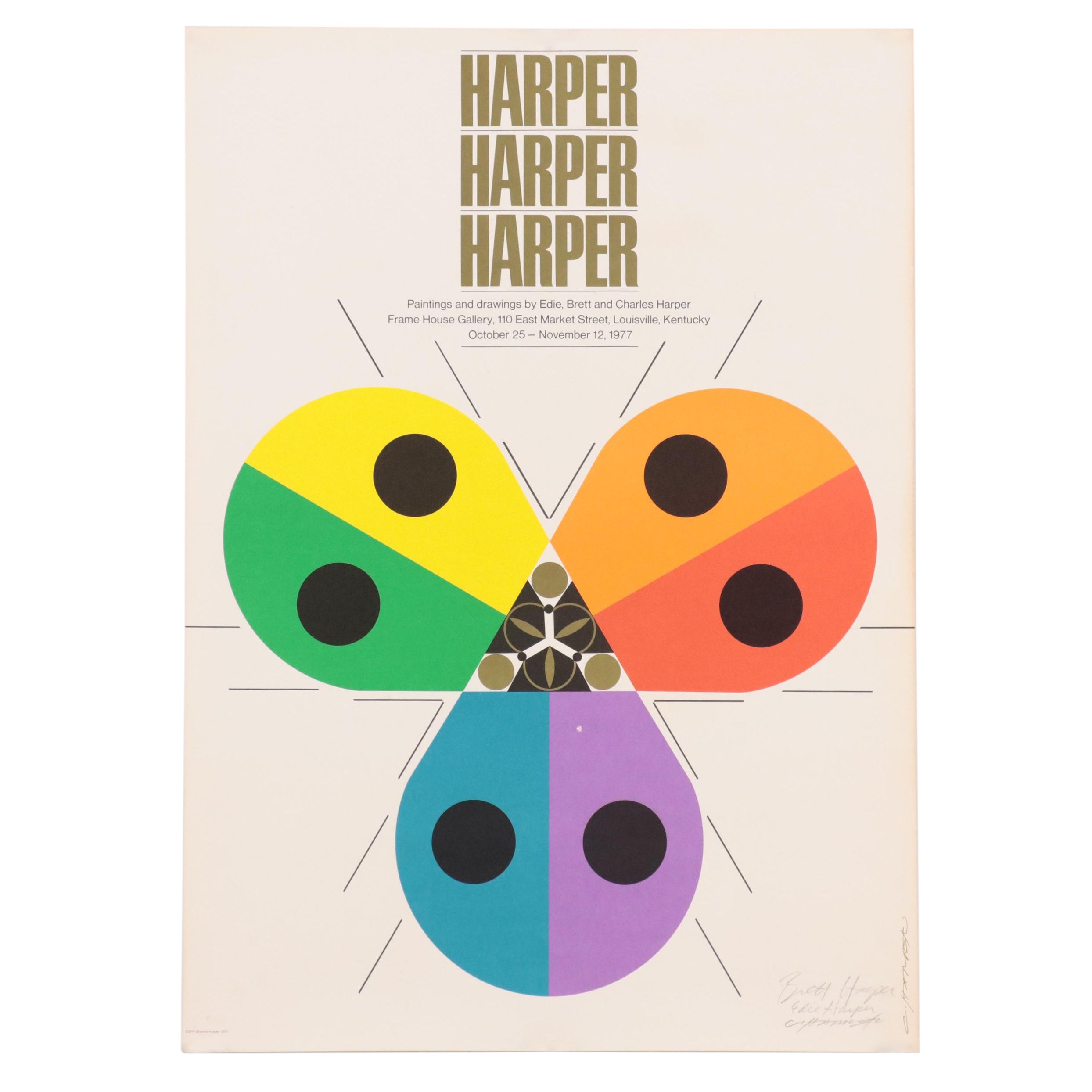 Charley Harper Lithograph Exhibition Poster "Harper, Harper, Harper ...