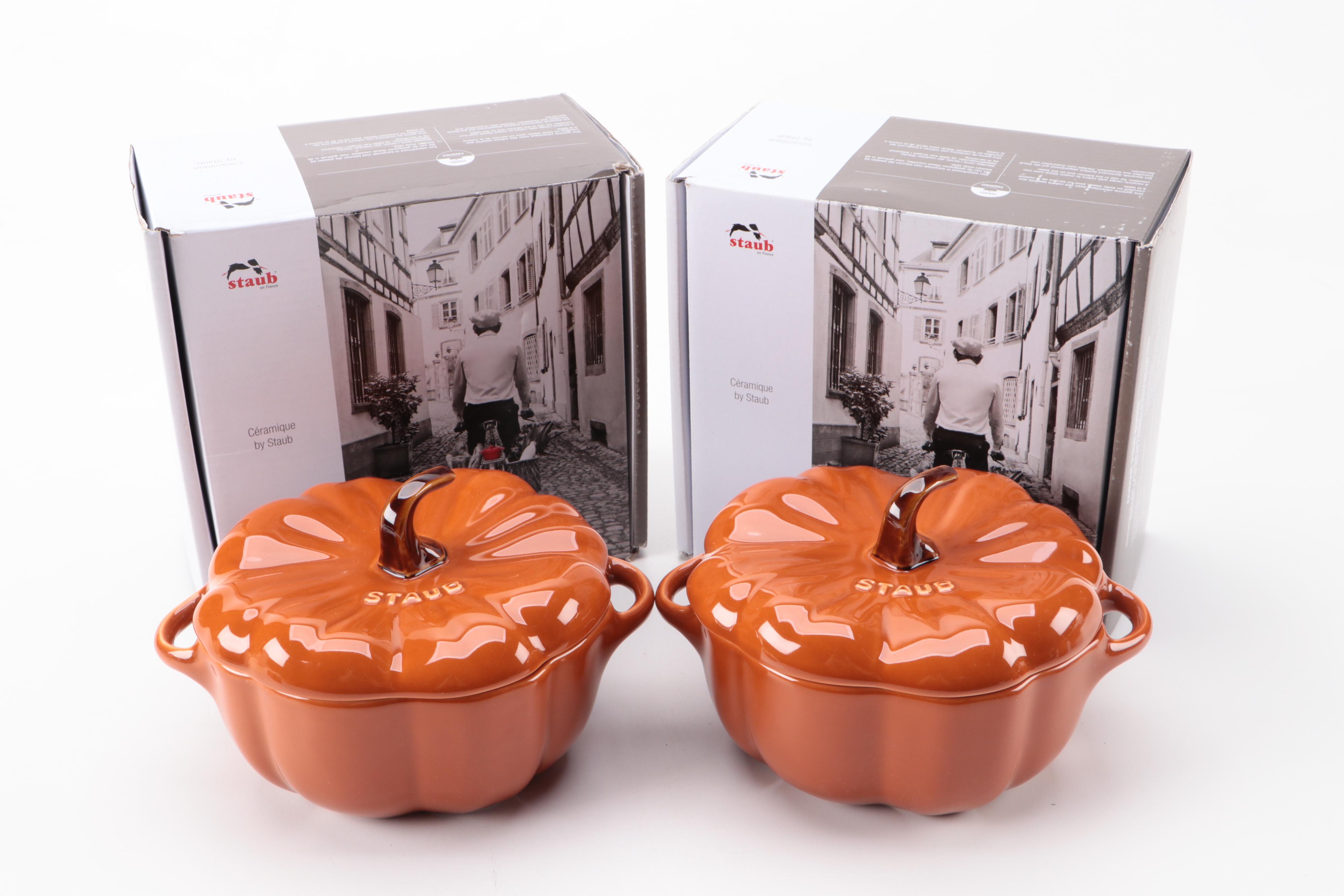 Staub Pumpkin Themed Cast Iron Cocette Dishes | EBTH