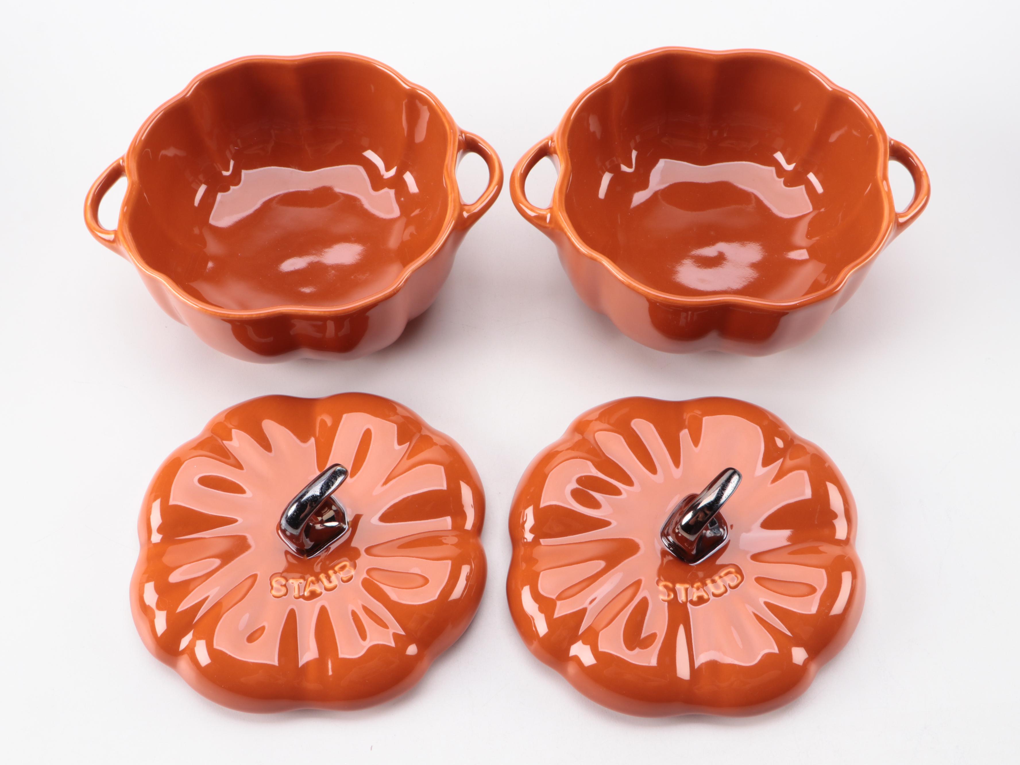 Staub Pumpkin Themed Cast Iron Cocette Dishes | EBTH