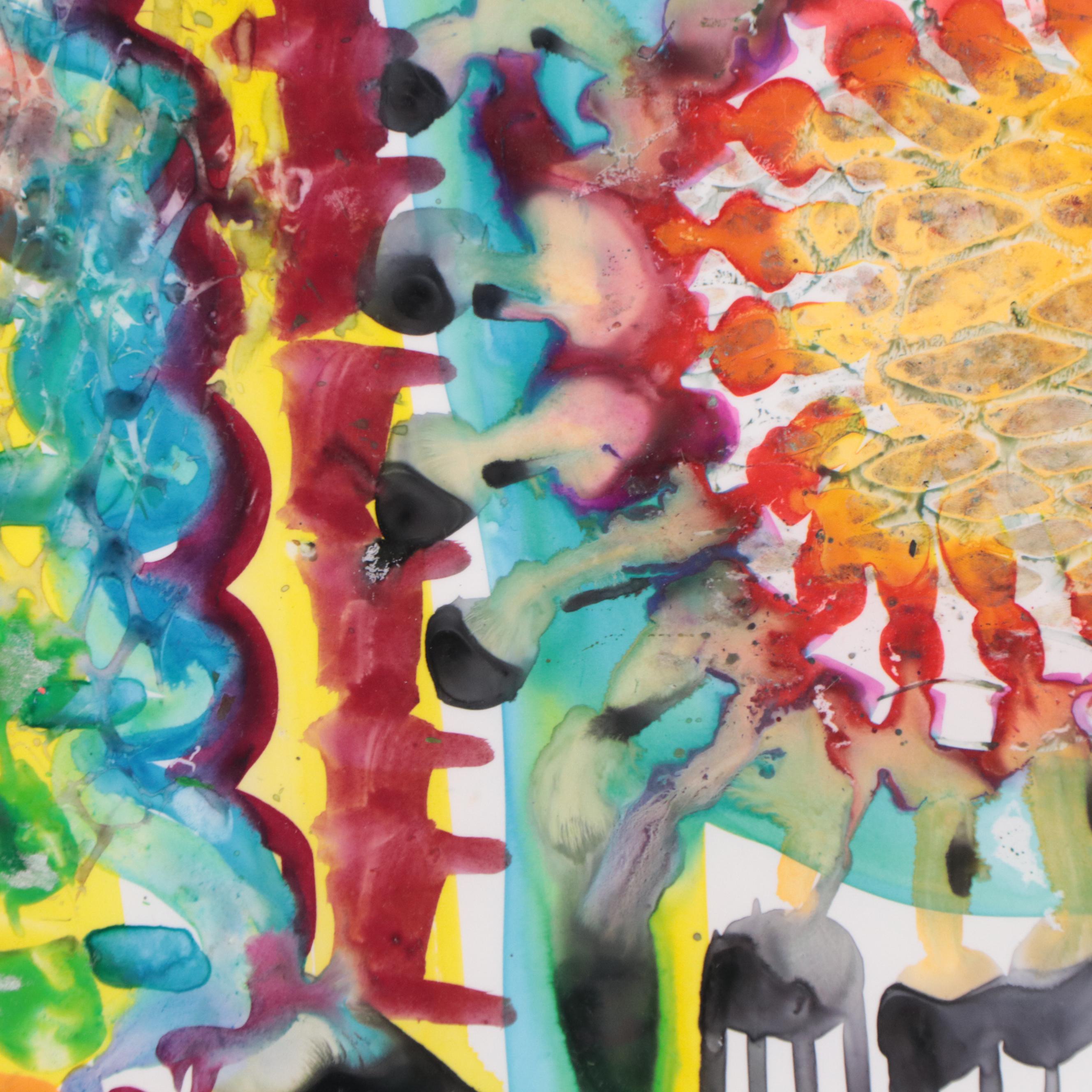 Phiris Sickels Collaborative Non-Objective Abstract Watercolor Painting ...