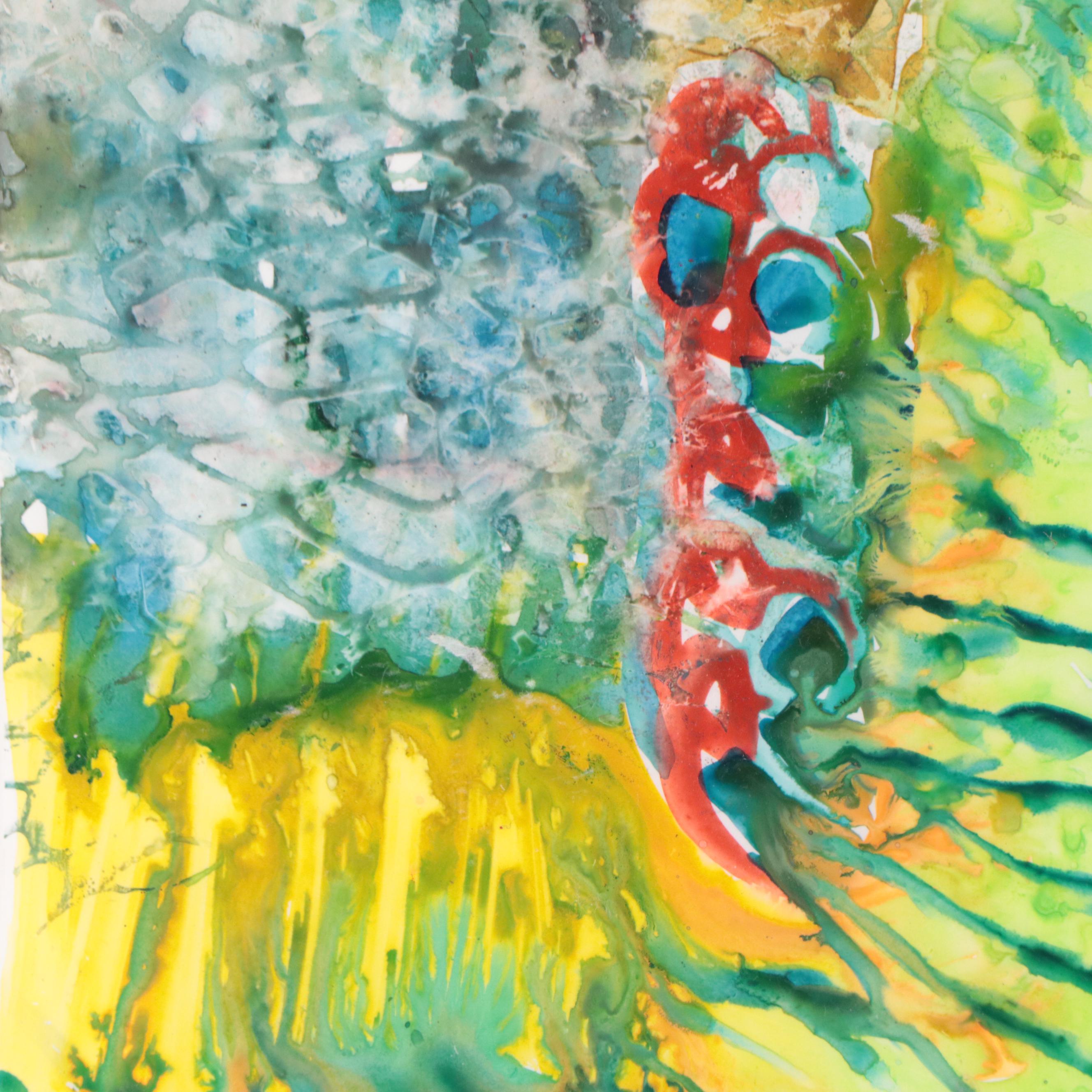 Phiris Sickels Collaborative Non-Objective Abstract Watercolor Painting ...