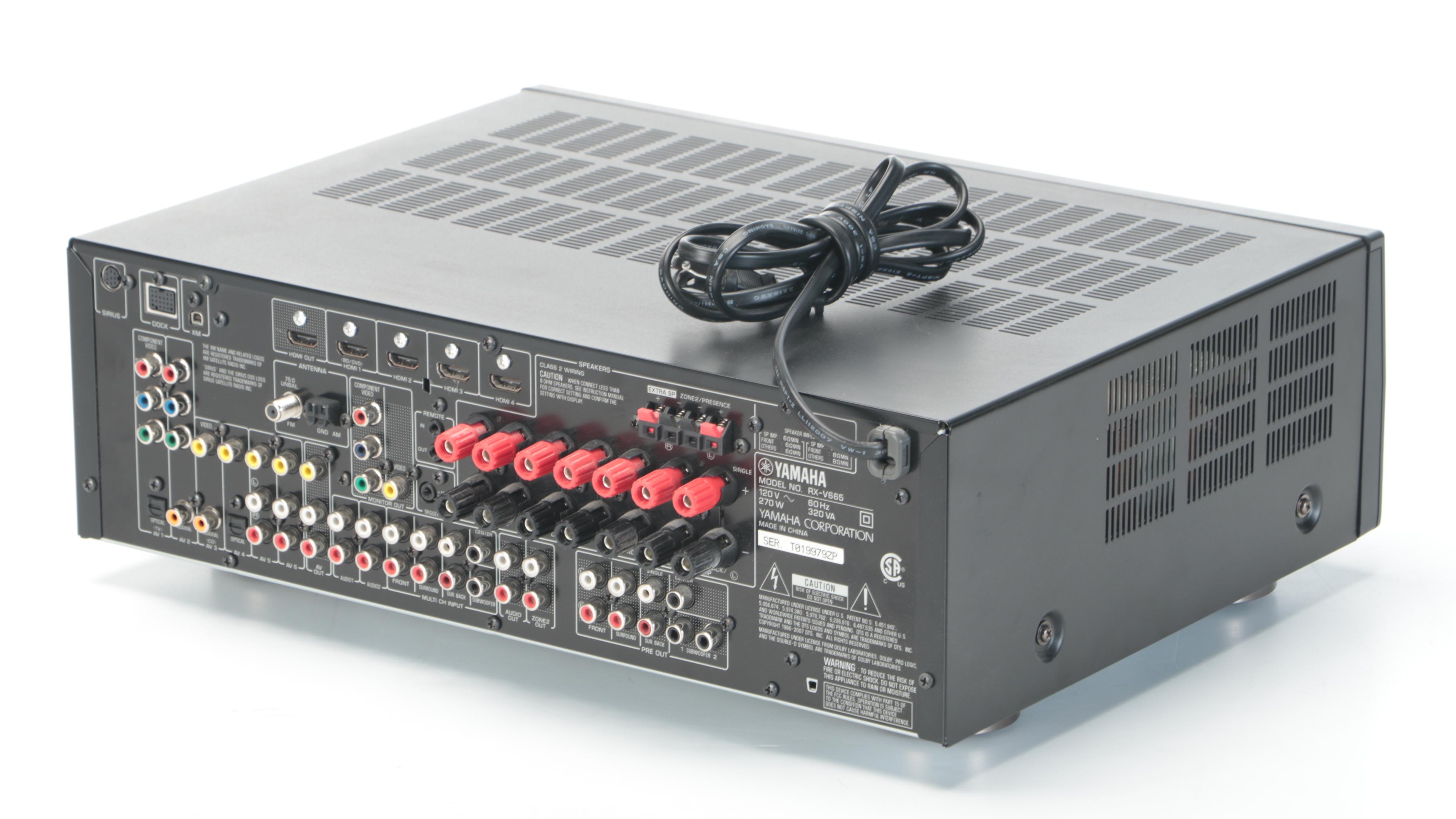 Yamaha RX-V665 Receiver with Klipsch Speaker System and Roku Streaming ...