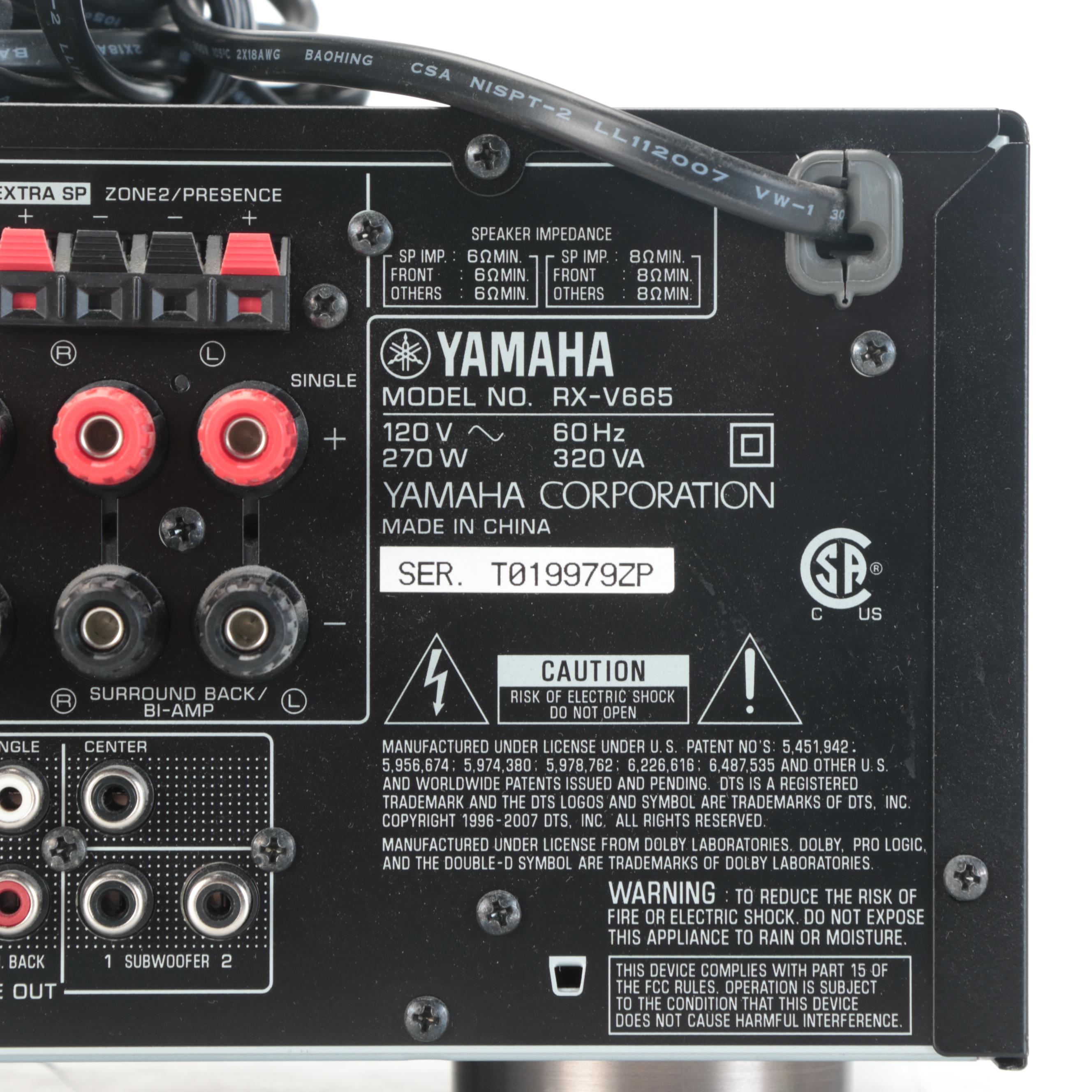 Yamaha RX-V665 Receiver with Klipsch Speaker System and Roku Streaming ...