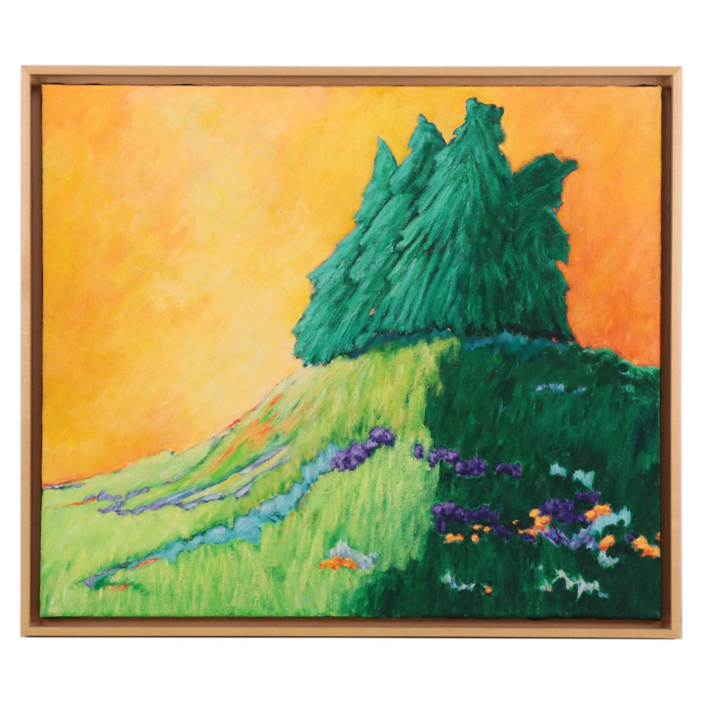 Elsie Kay Harris Acrylic Painting "Blue Spruce Sunrise," 21st Century ...