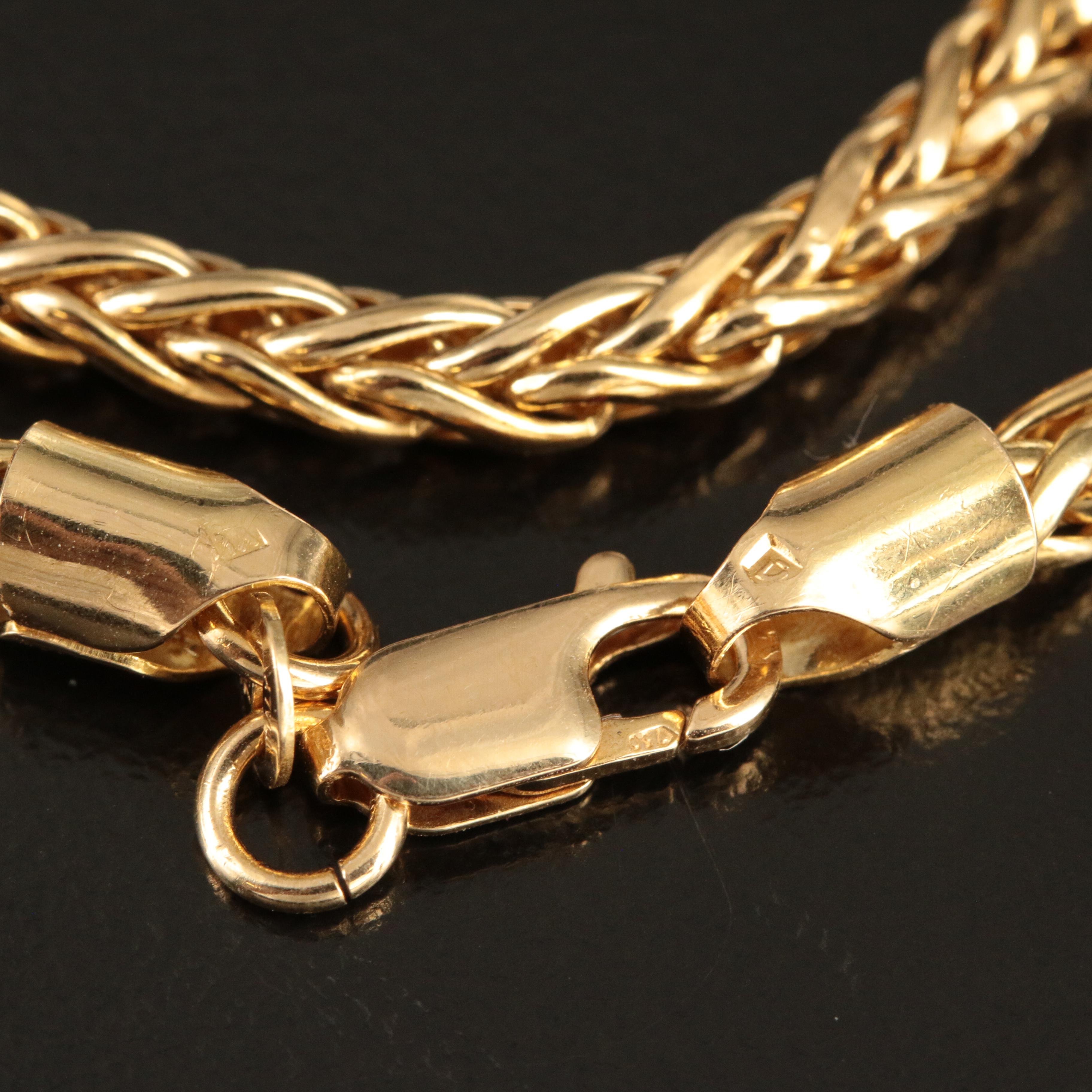 18K Gold Wheat Chain Necklace | EBTH